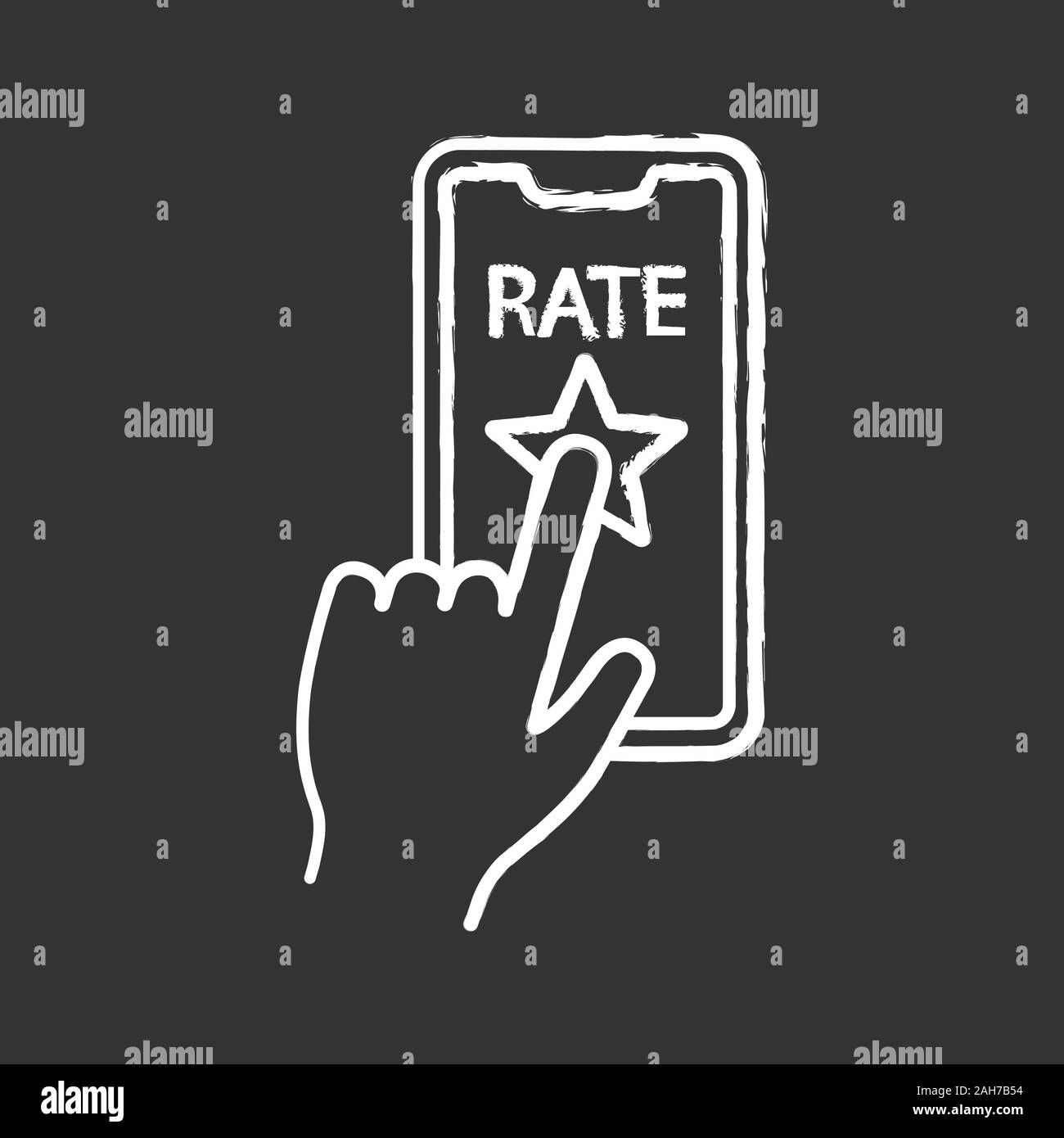 App rating chalk icon. Customer feedback application. Ranking. Reviews ...