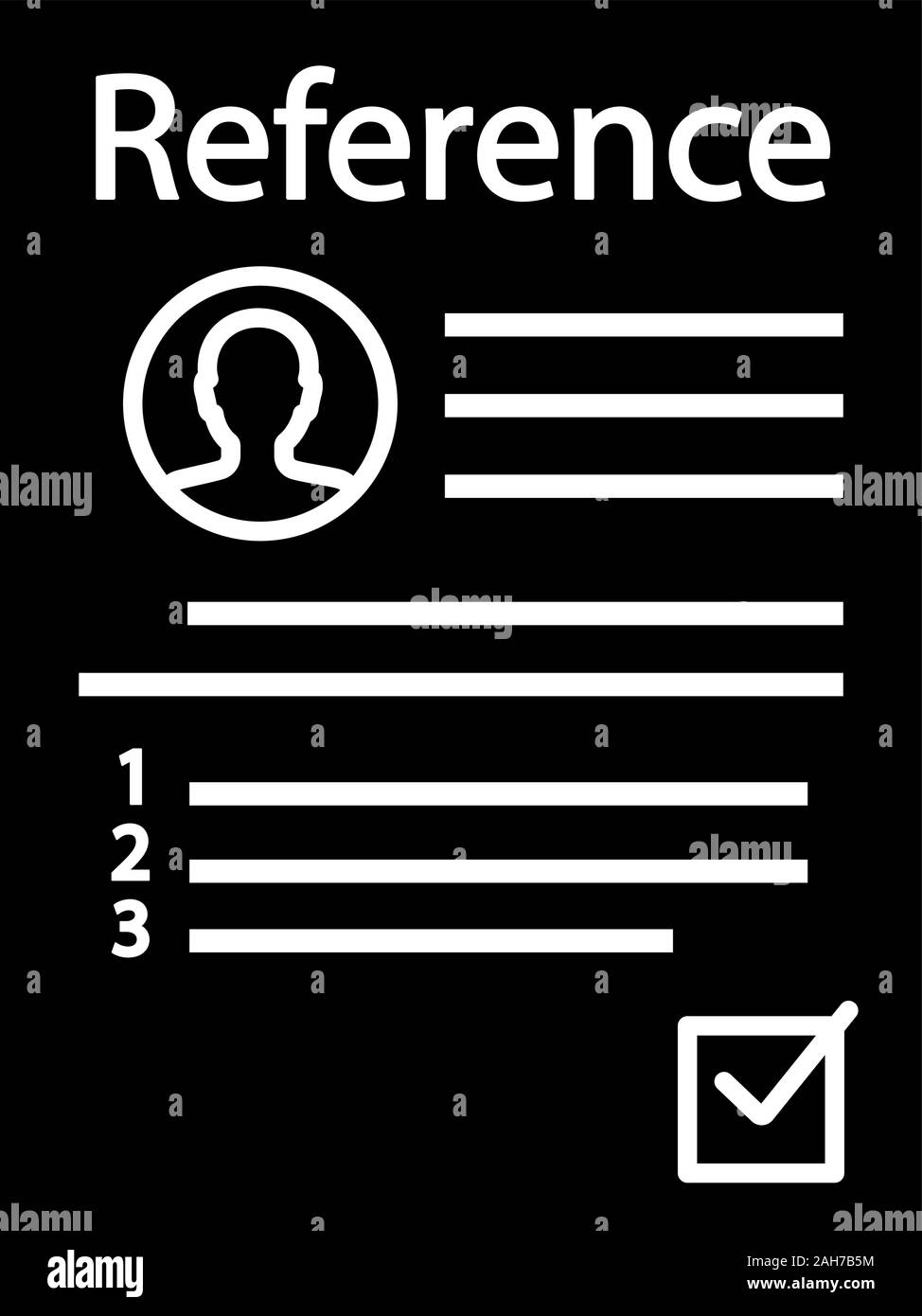 Reference letter glyph icon. Recommendation letter. Employment ...