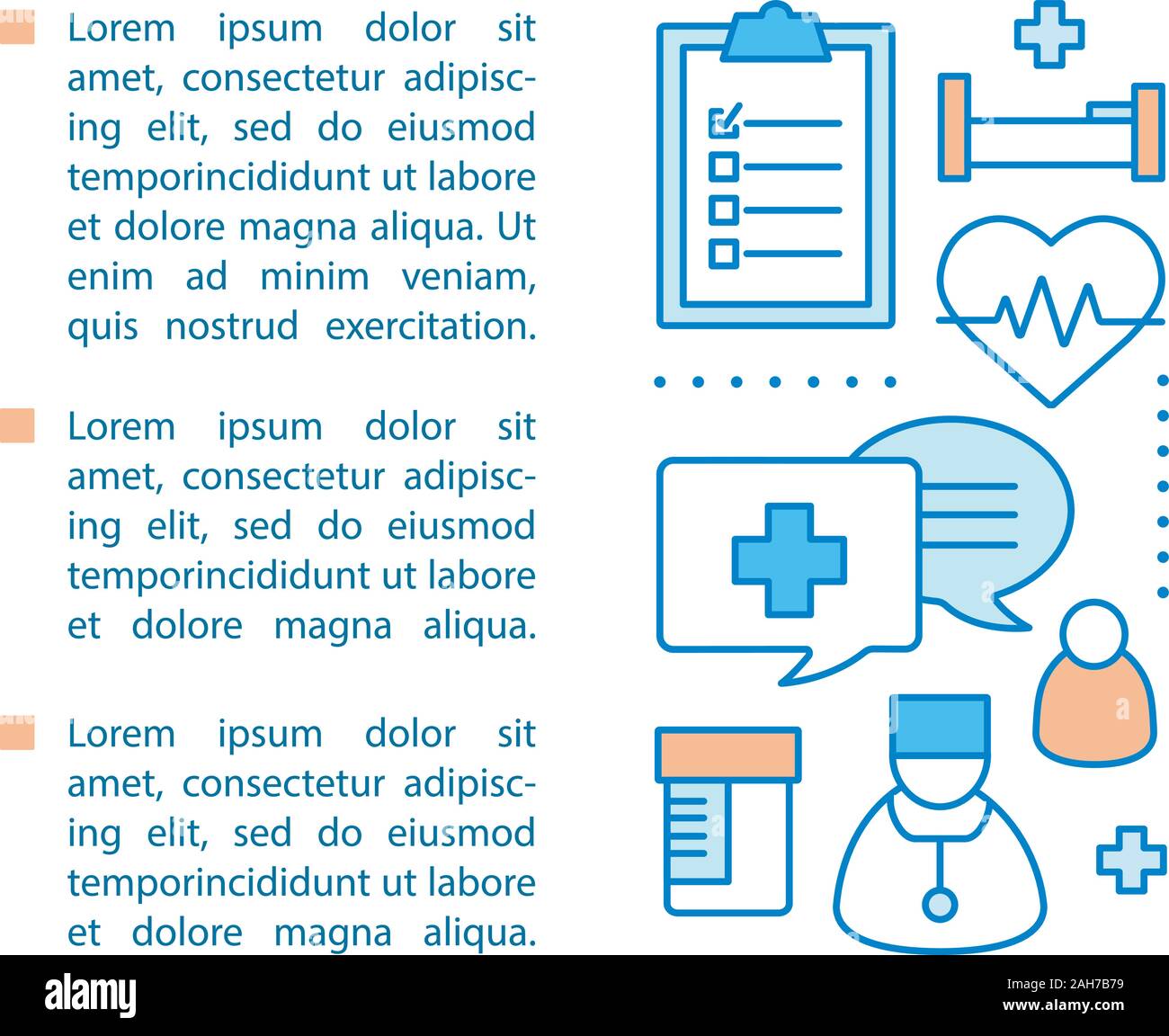Medicine article page vector template. Medical service. Healthcare ...