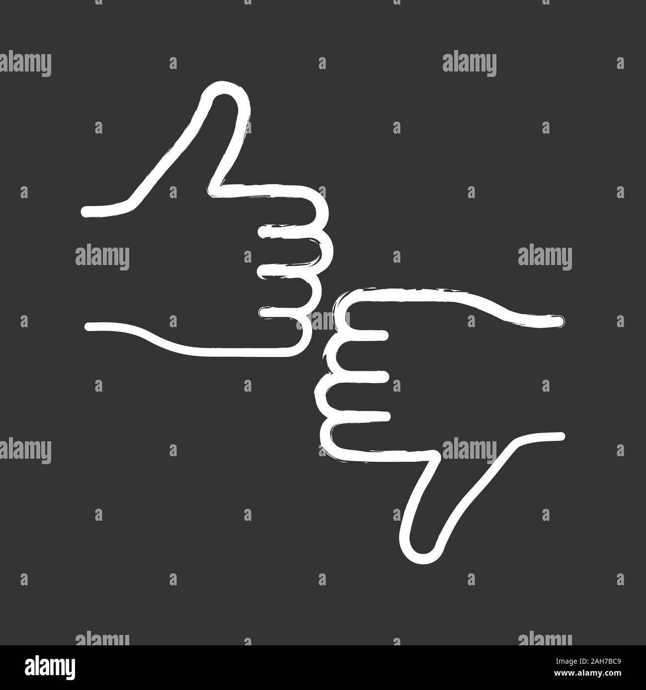 Likes and dislikes chalk icon. Positive, negative feedback. Reviews ...