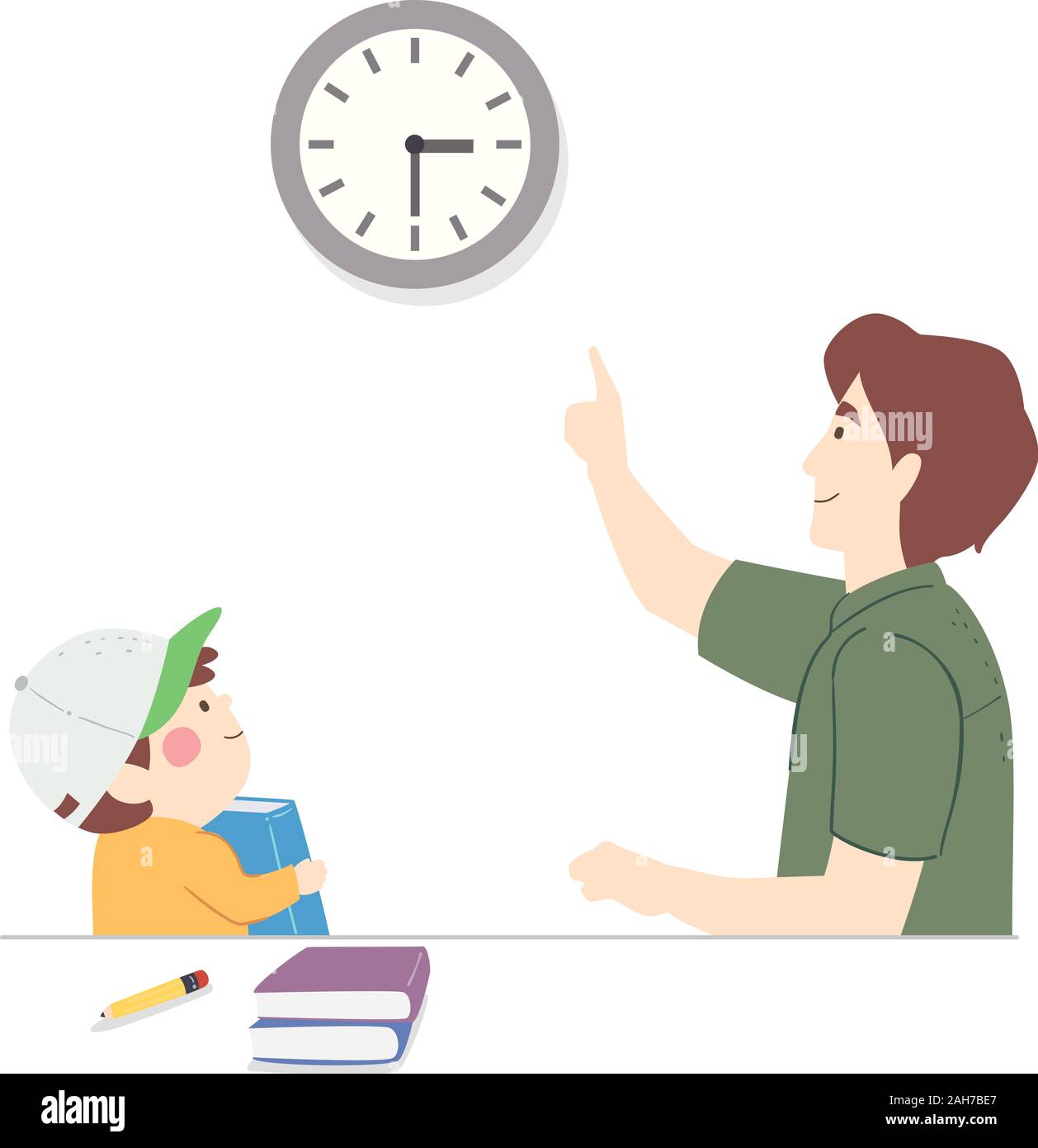 Family pointing clock Cut Out Stock Images & Pictures - Alamy