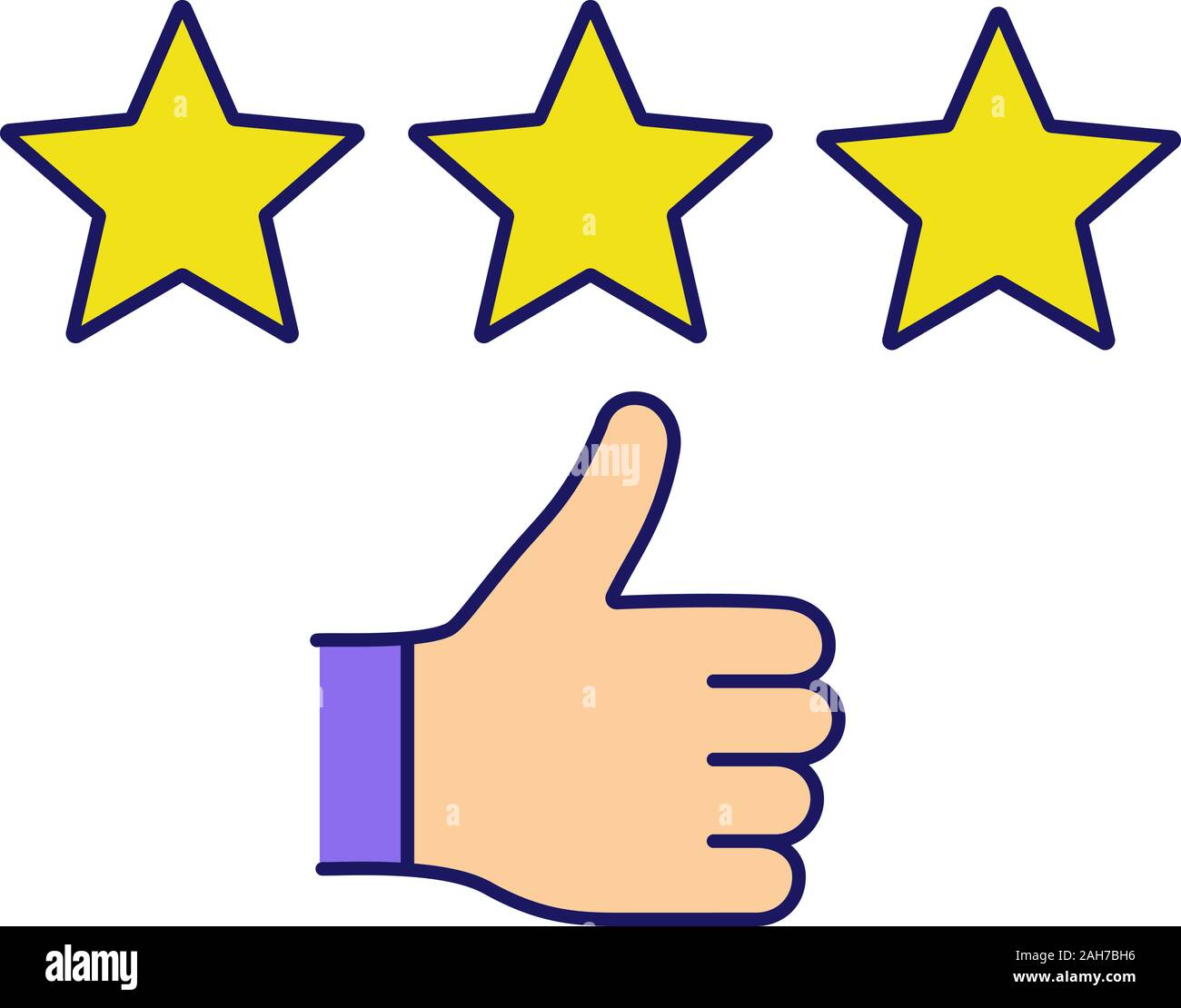 Rating color icon. Customer excellent review. Positive feedback ...