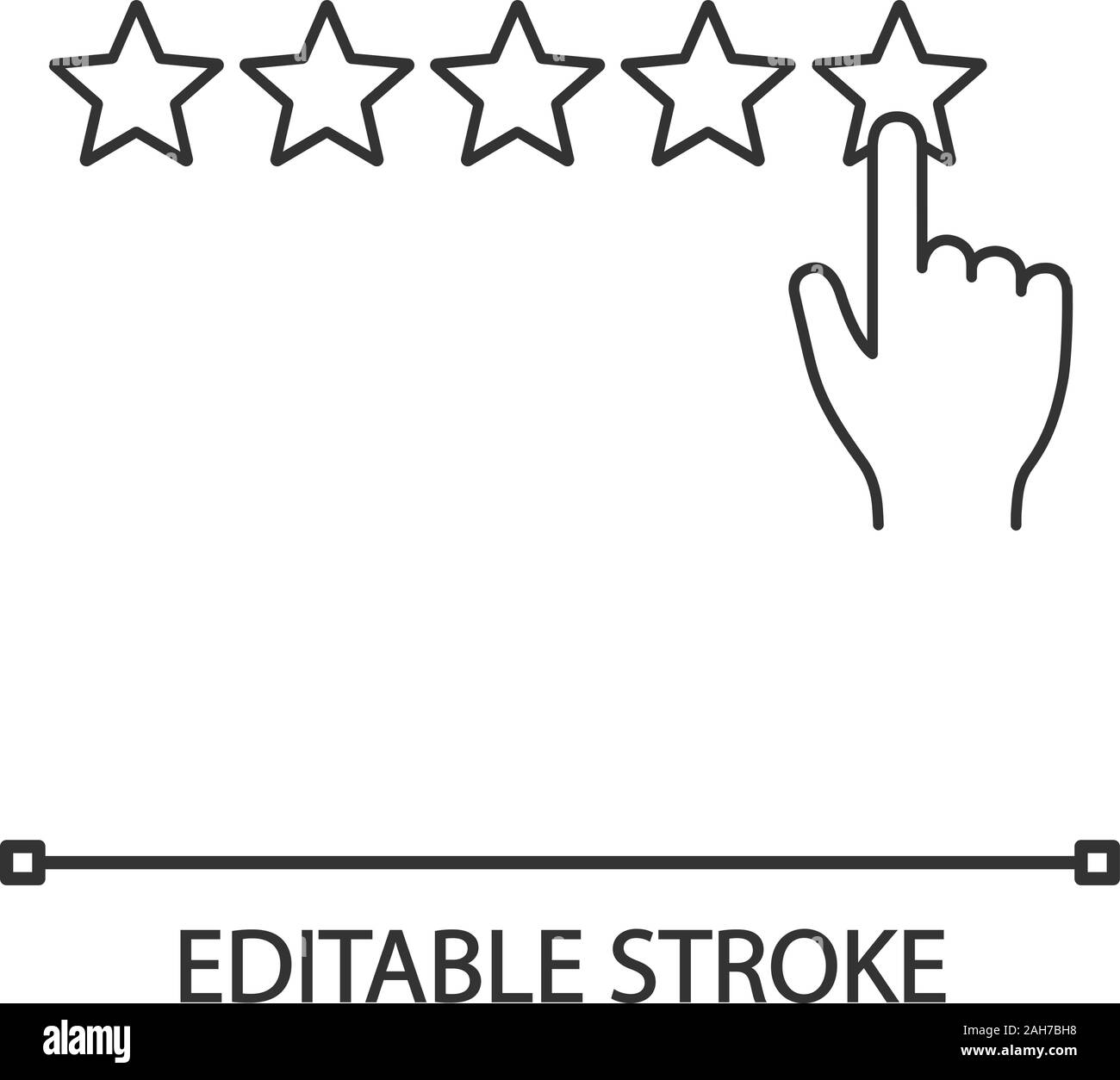 High rating linear icon. Customer positive feedback and reviews. Thin line illustration. Ranking ...