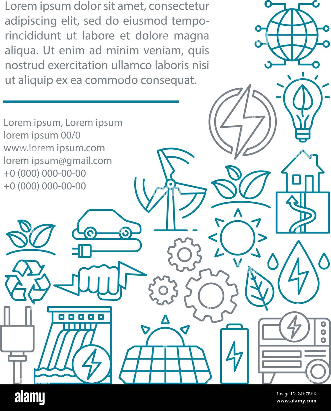Eco energy article page vector template. Green technology. Alternative ...