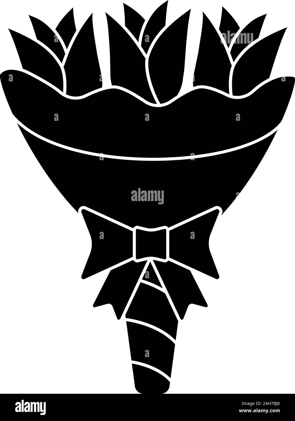 Wedding bouquet glyph icon. Bridal bouquet. Wedding flowers. Floristry ...