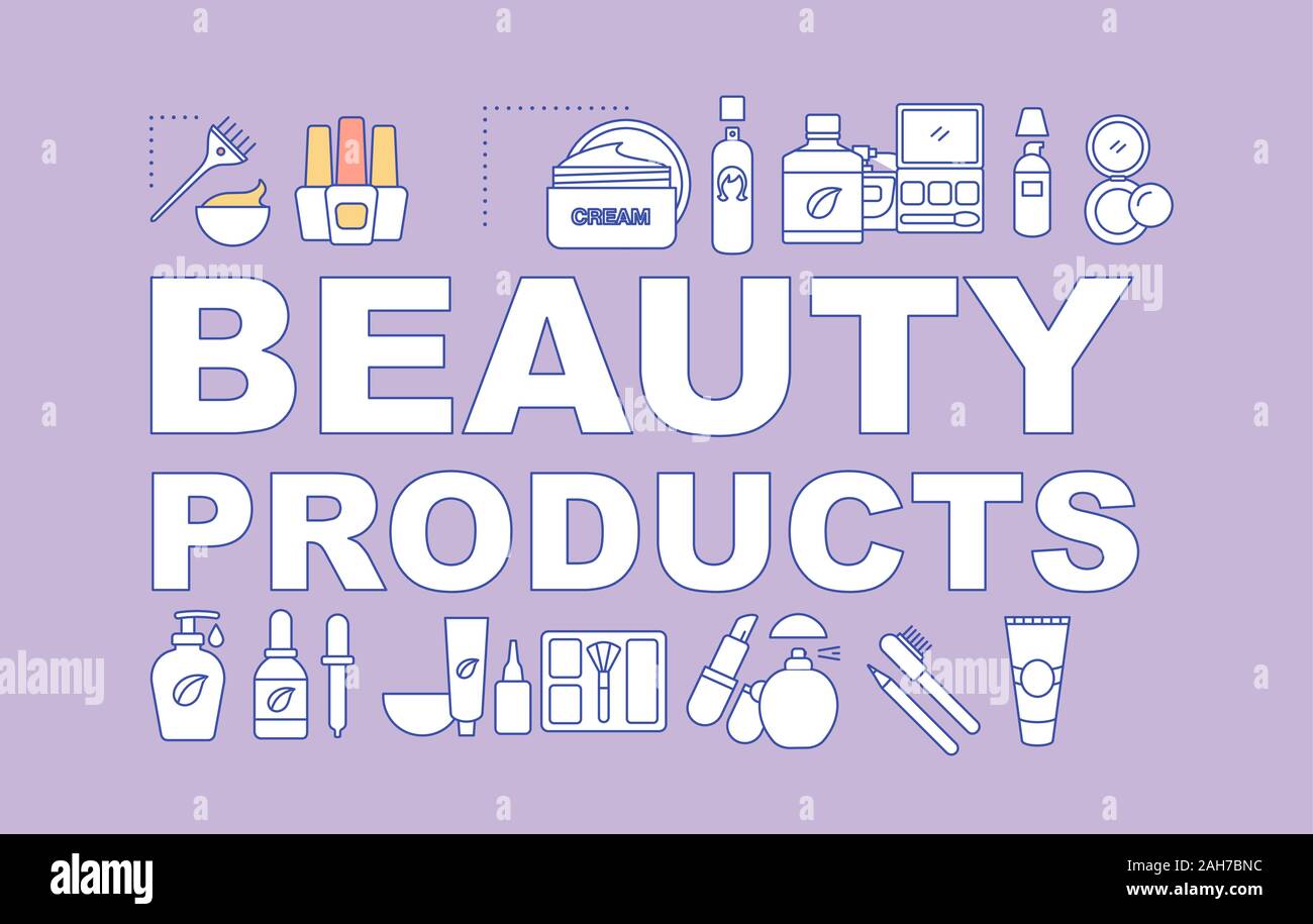 Cosmetics word concepts banner. Beauty products. Makeup and skincare ...