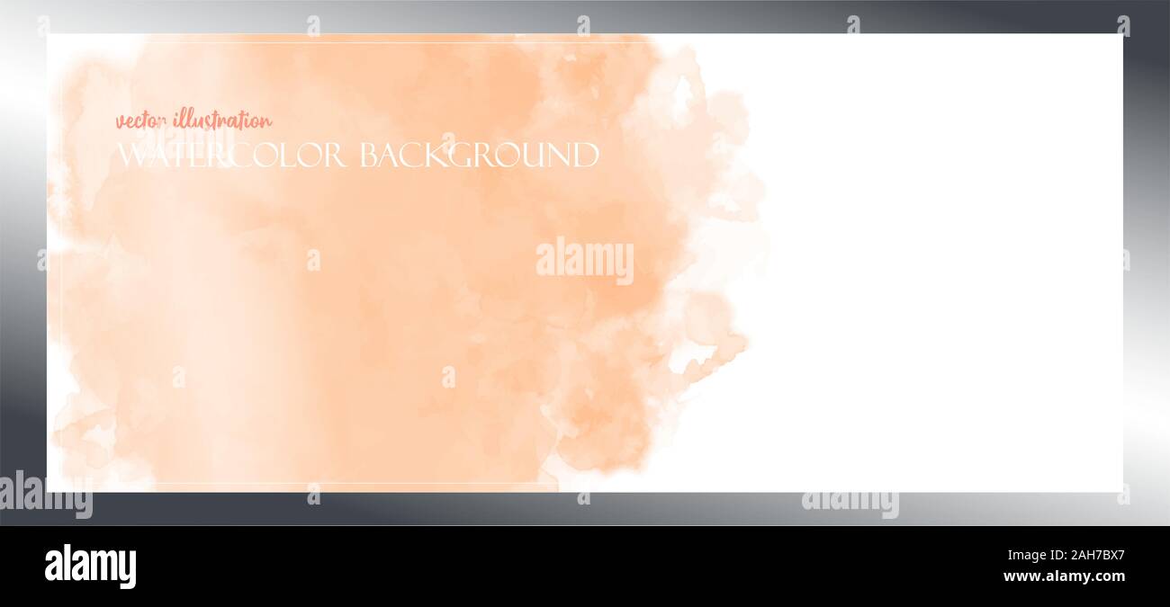 Orange Watercolor. Banner with free space for your graphics, subtitles ...