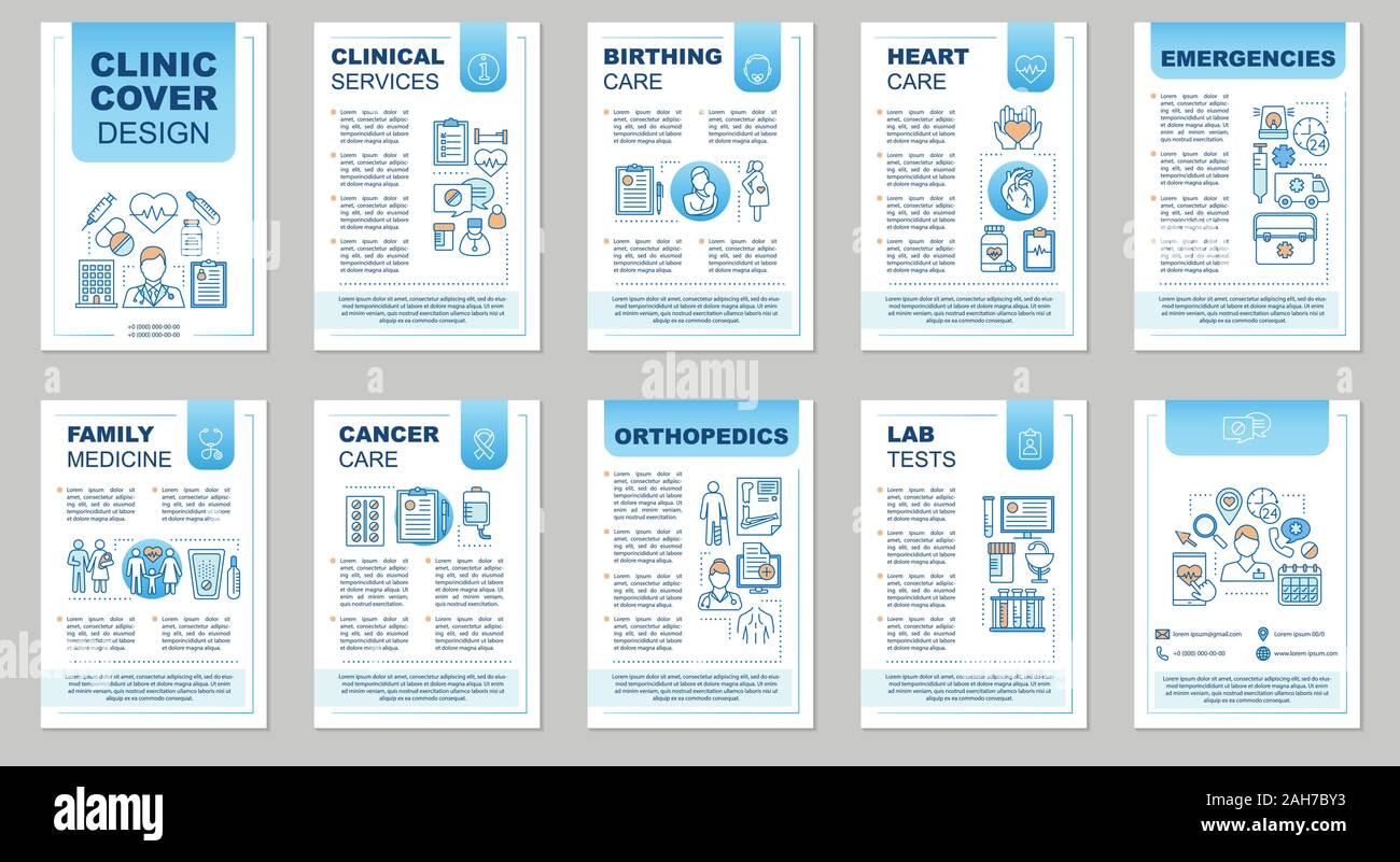 Clinic brochure template layout. Medicine and healthcare. Flyer, booklet, leaflet print design ...