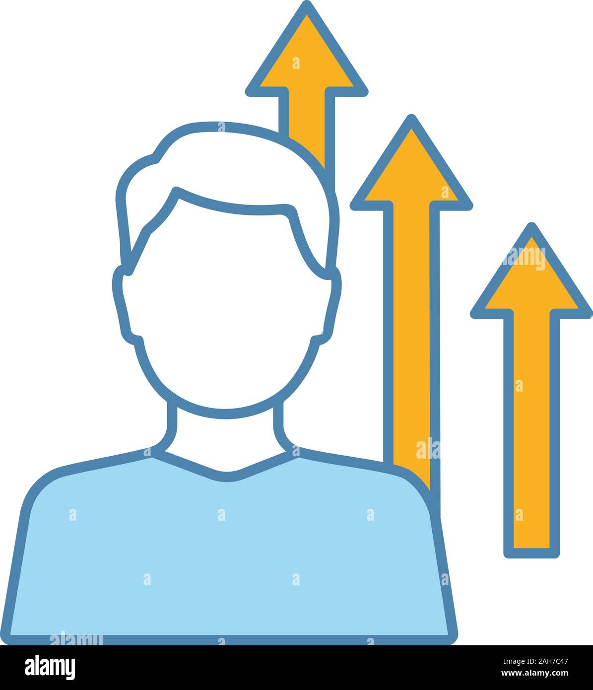 Personal growth color icon. Achievements. Goal achieving. Self ...