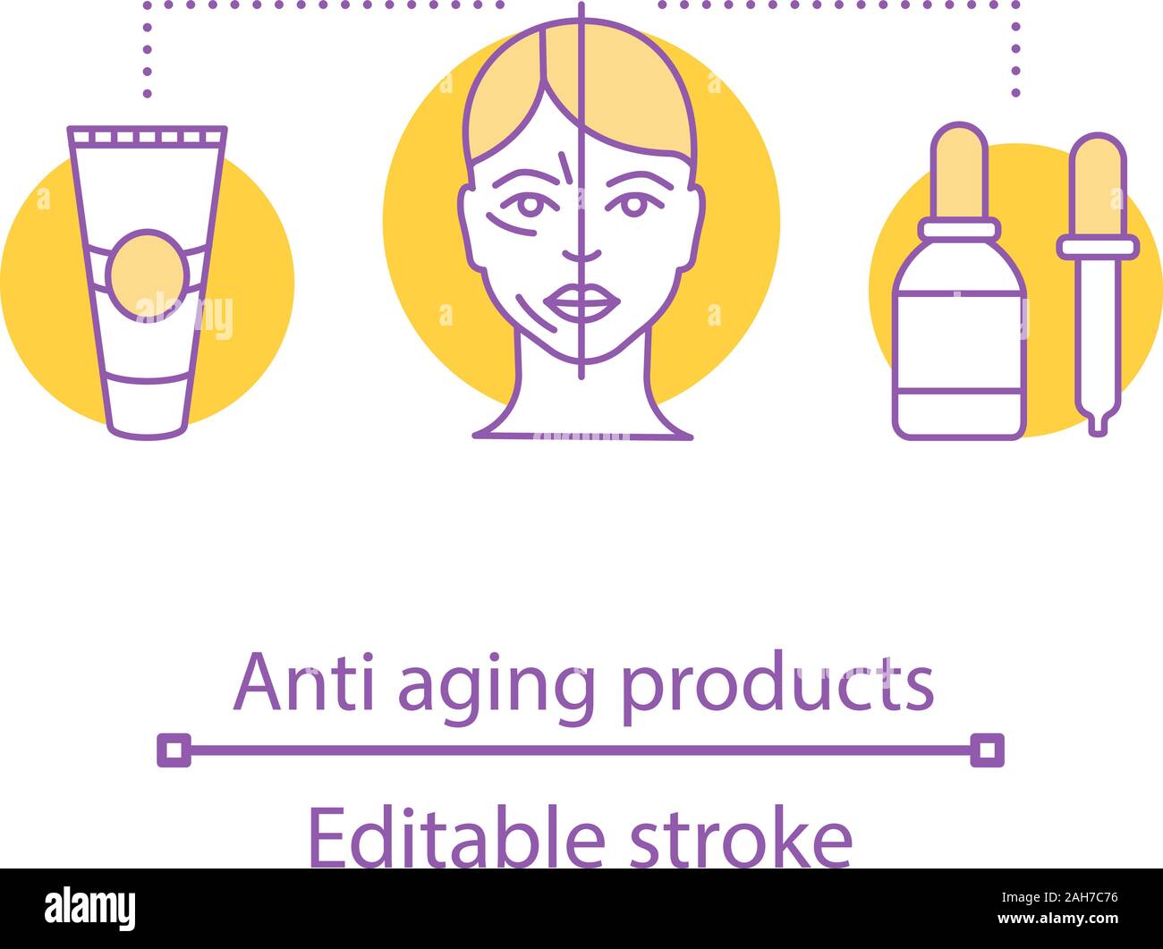 Anti aging products concept icon. Cosmetological procedure. Beauty ...