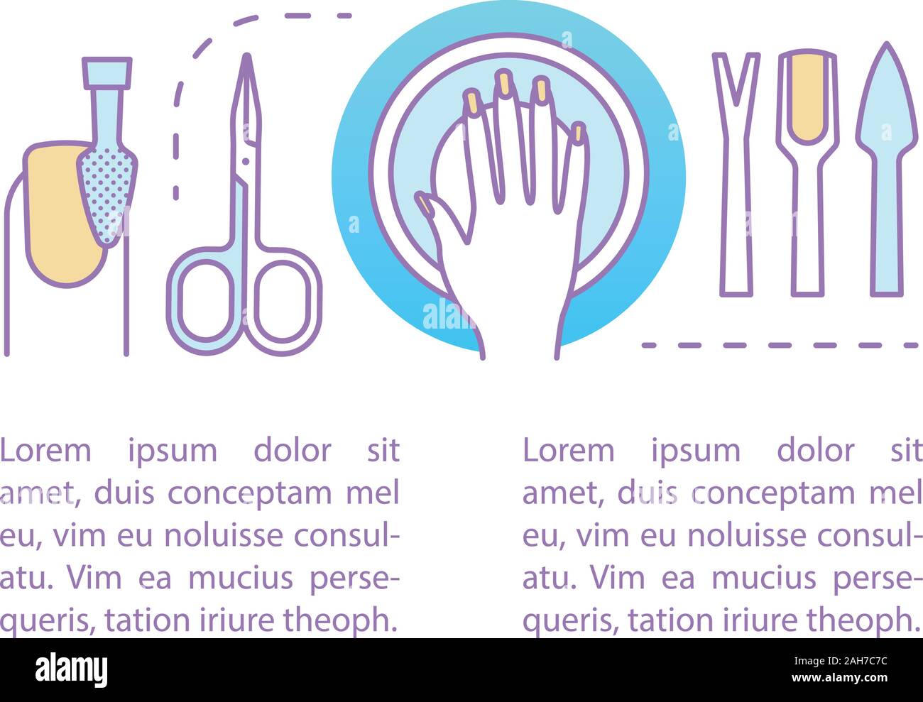 Manicure concept linear illustration. Nail salon. Article, brochure ...
