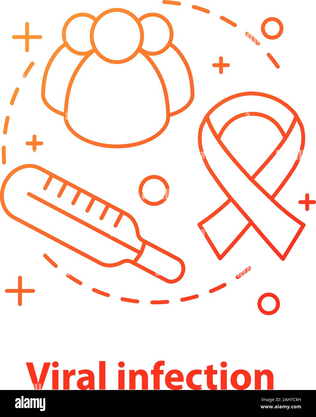 Viral infection concept icon. HIV health threat idea thin line ...