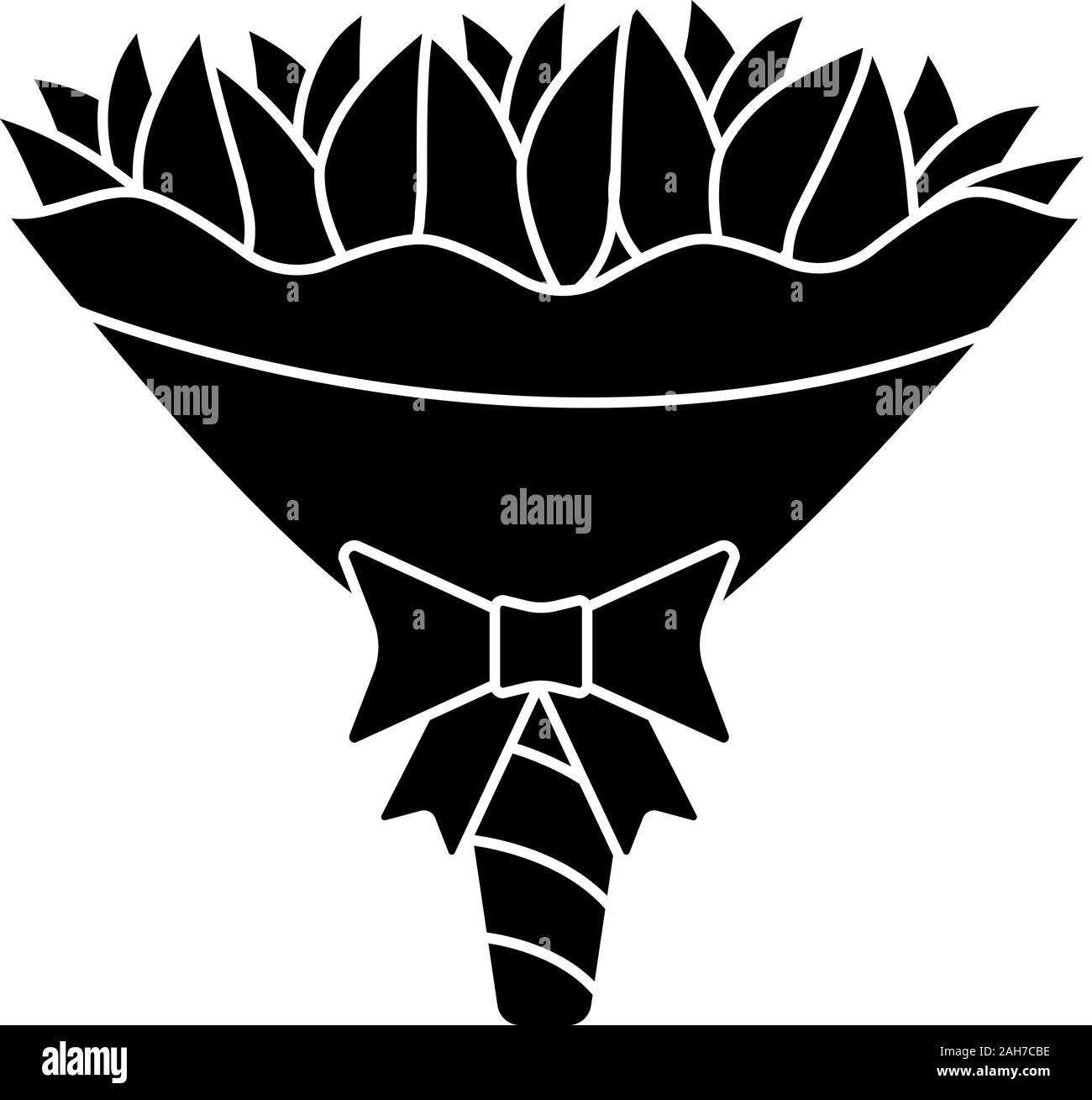 Wedding bouquet glyph icon. Bridal bouquet. Wedding flowers. Floristry ...