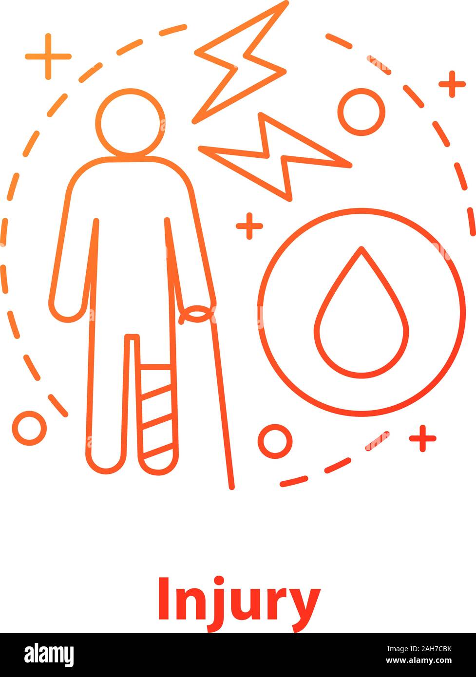 Injury concept icon. Health insurance idea thin line illustration ...