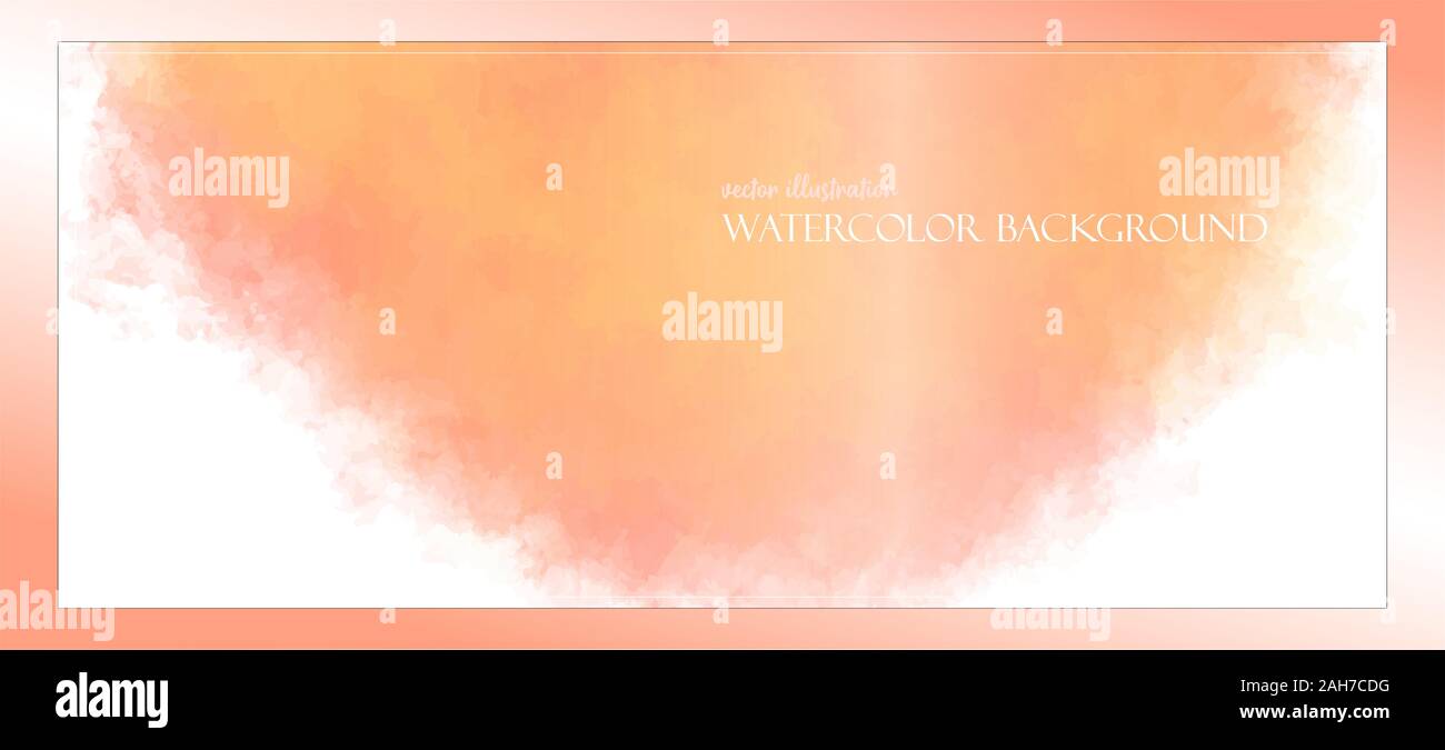 Orange Watercolor. Banner with free space for your graphics, subtitles ...
