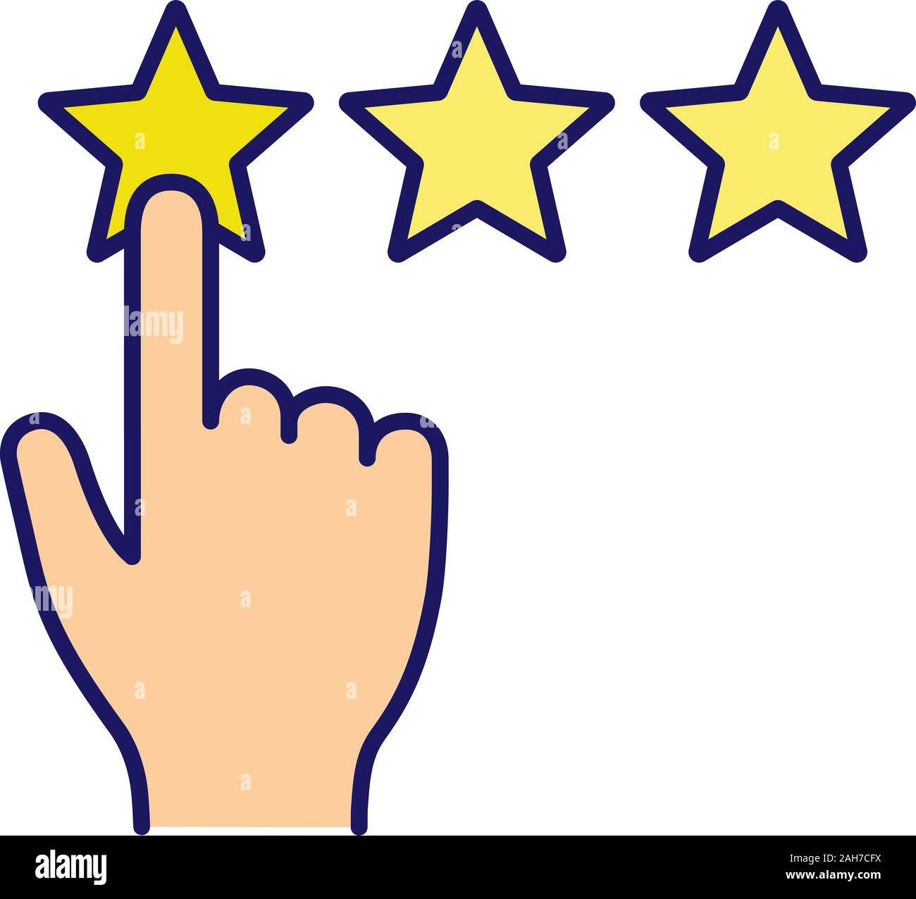 Low rating color icon. Negative feedback. Client review. Rating scale ...