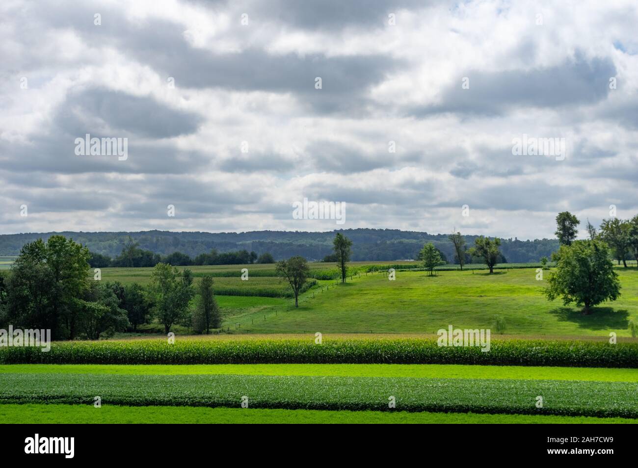 The beautiful green farmland of Lancaster County, Pennsylvania Stock ...
