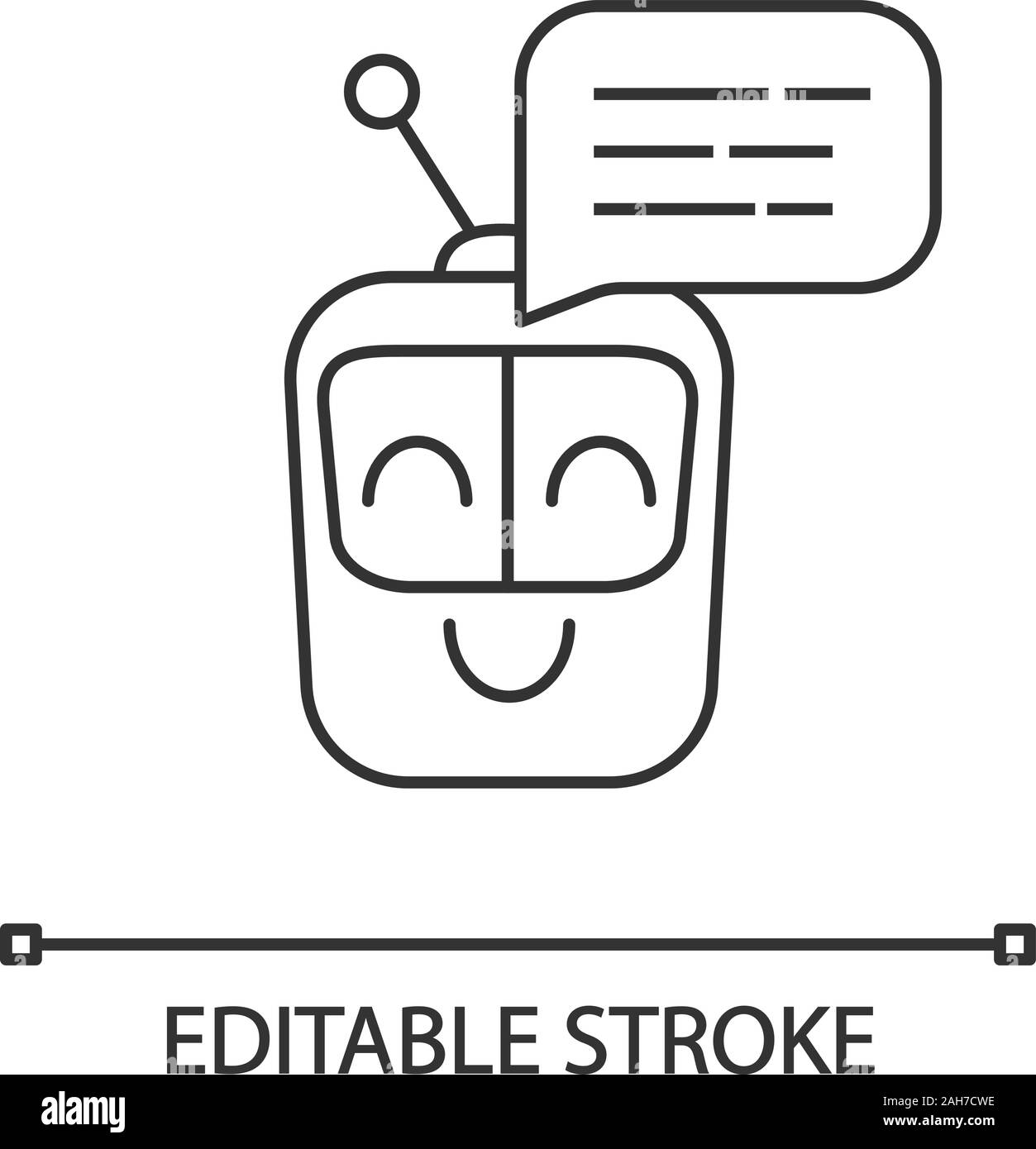 Chatbot message linear icon. Talkbot. Thin line illustration. Modern ...