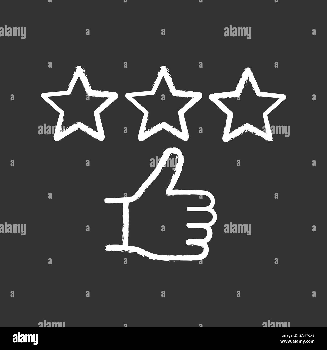Rating chalk icon. Customer excellent review. Positive feedback ...
