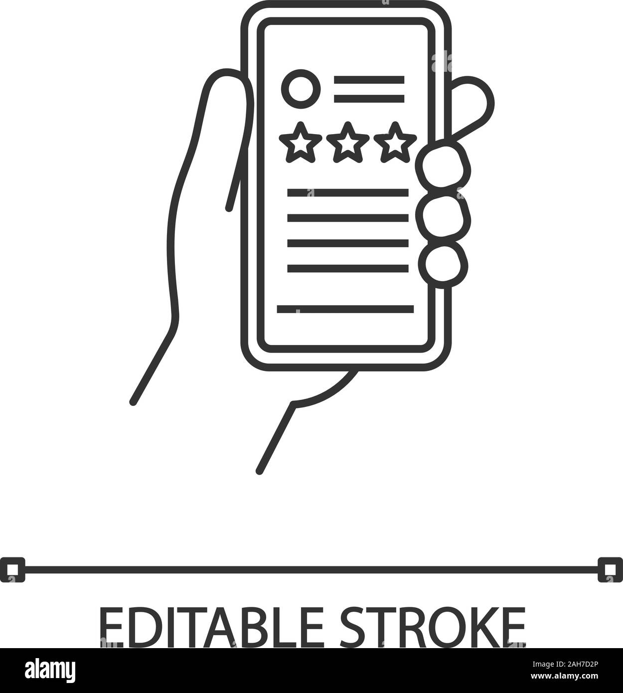 App rating linear icon. Customer feedback application. Thin line ...