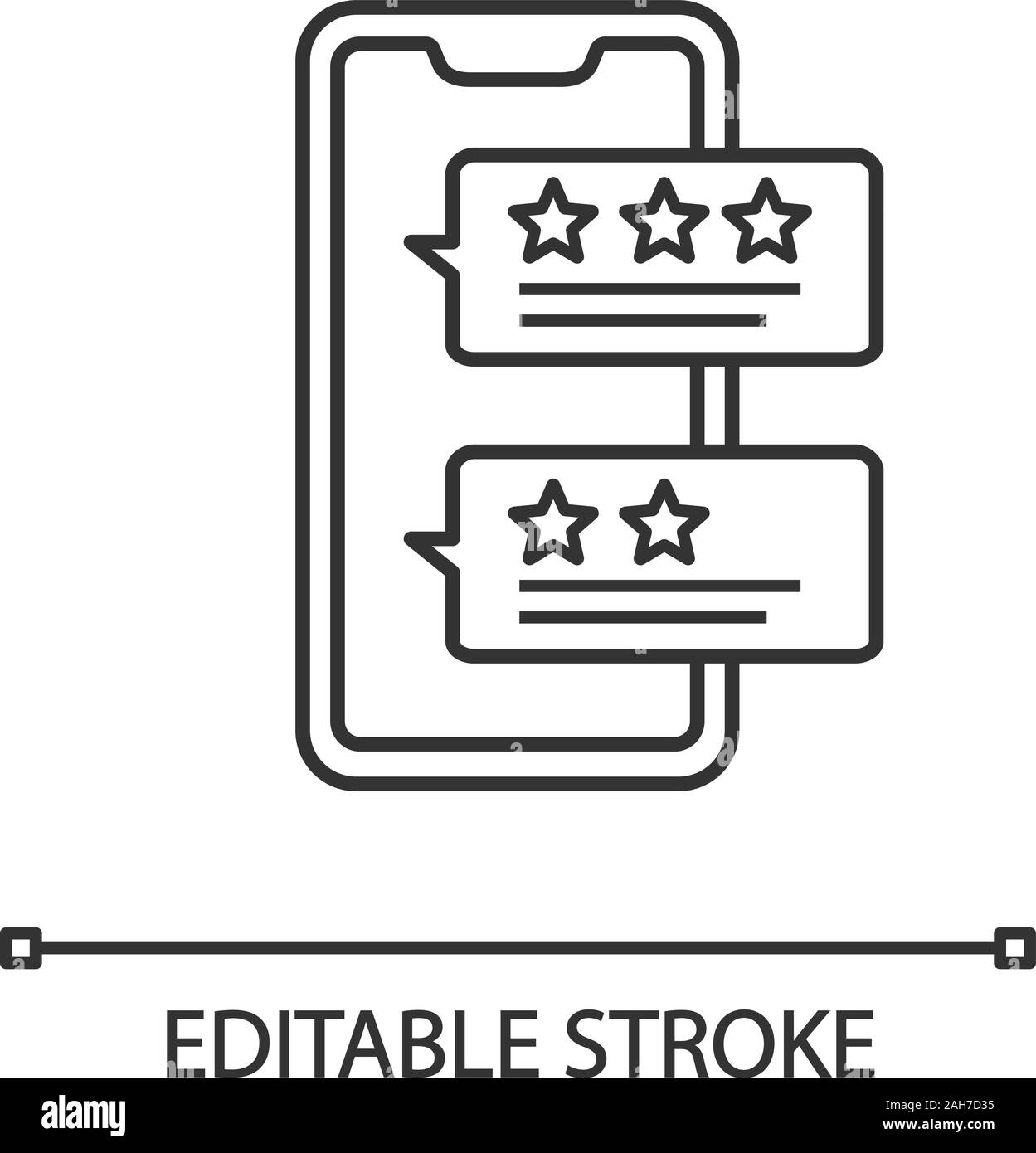 Review rating linear icon. Customer feedback messages. Thin line ...