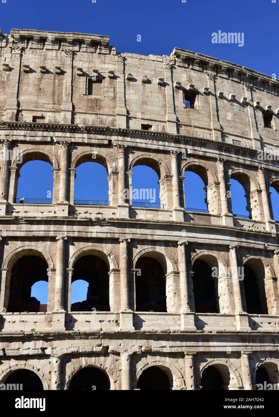 Colosseo with blue sky. Rome, Italy Stock Photo - Alamy