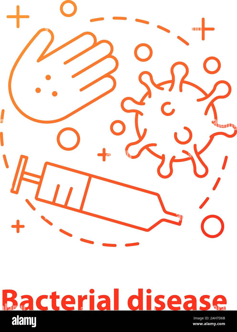 Bacterial disease concept icon. Viral infection idea thin line ...