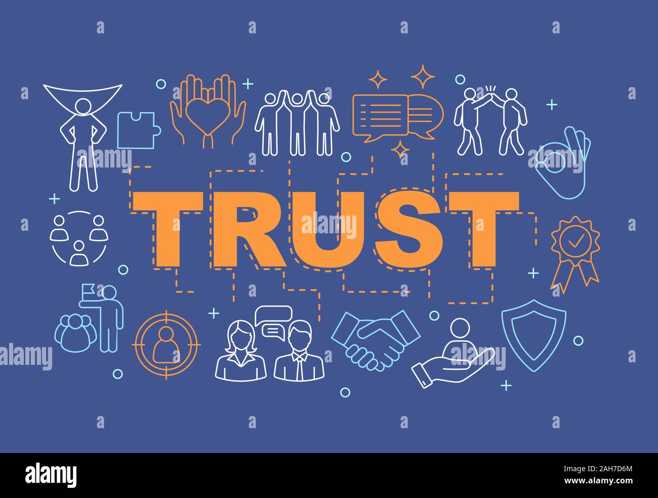 Trust word concepts banner. Charity, insurance, friendship ...
