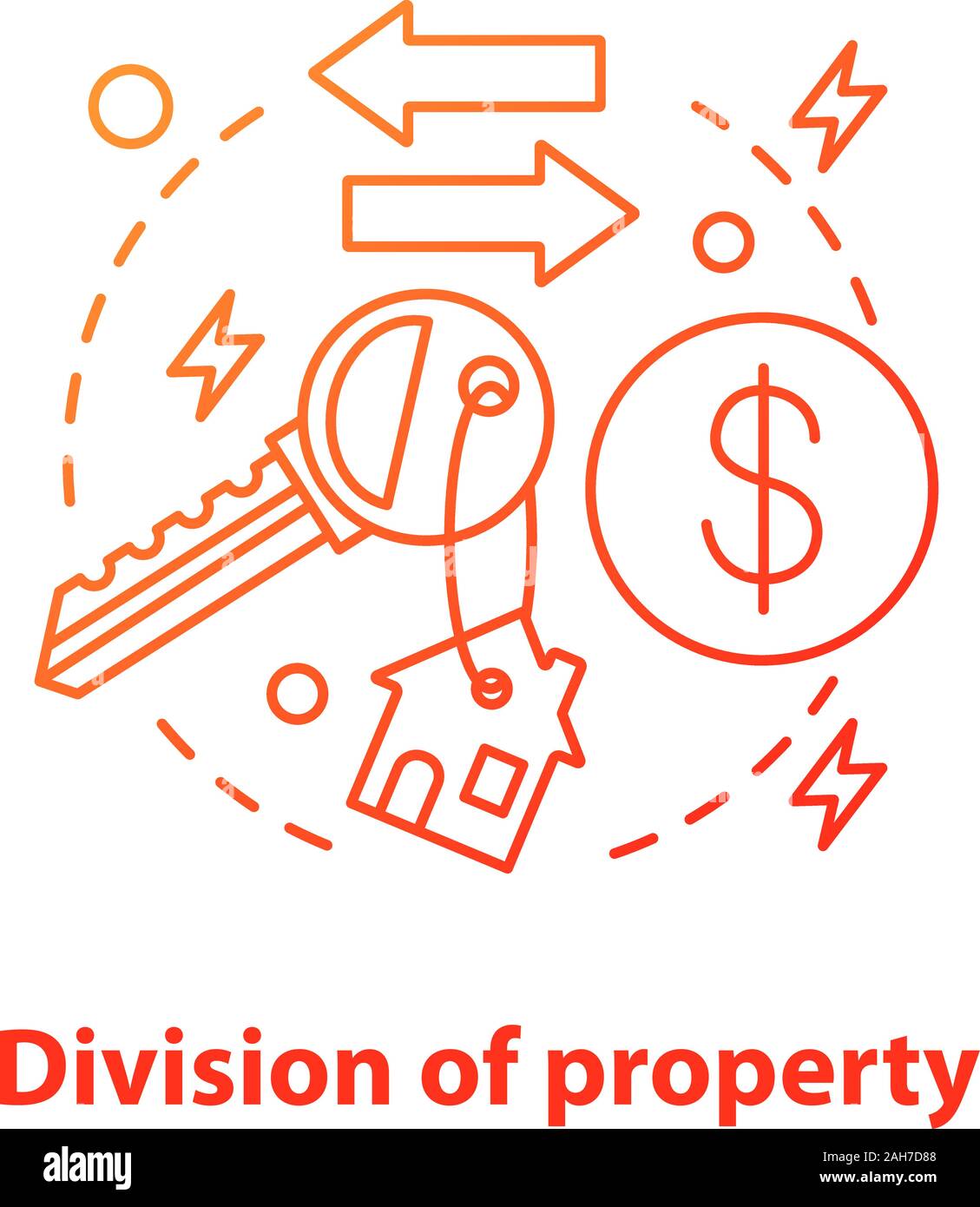 Division of property concept icon. Real estate distribution. Property ...