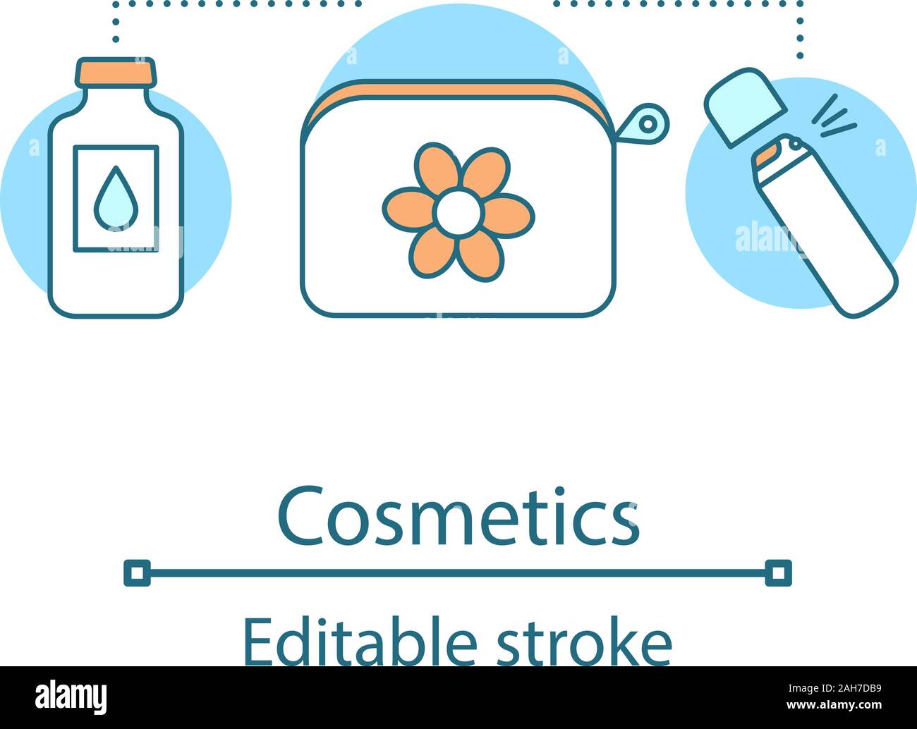 Cosmetics concept icon. Makeup products idea thin line illustration ...