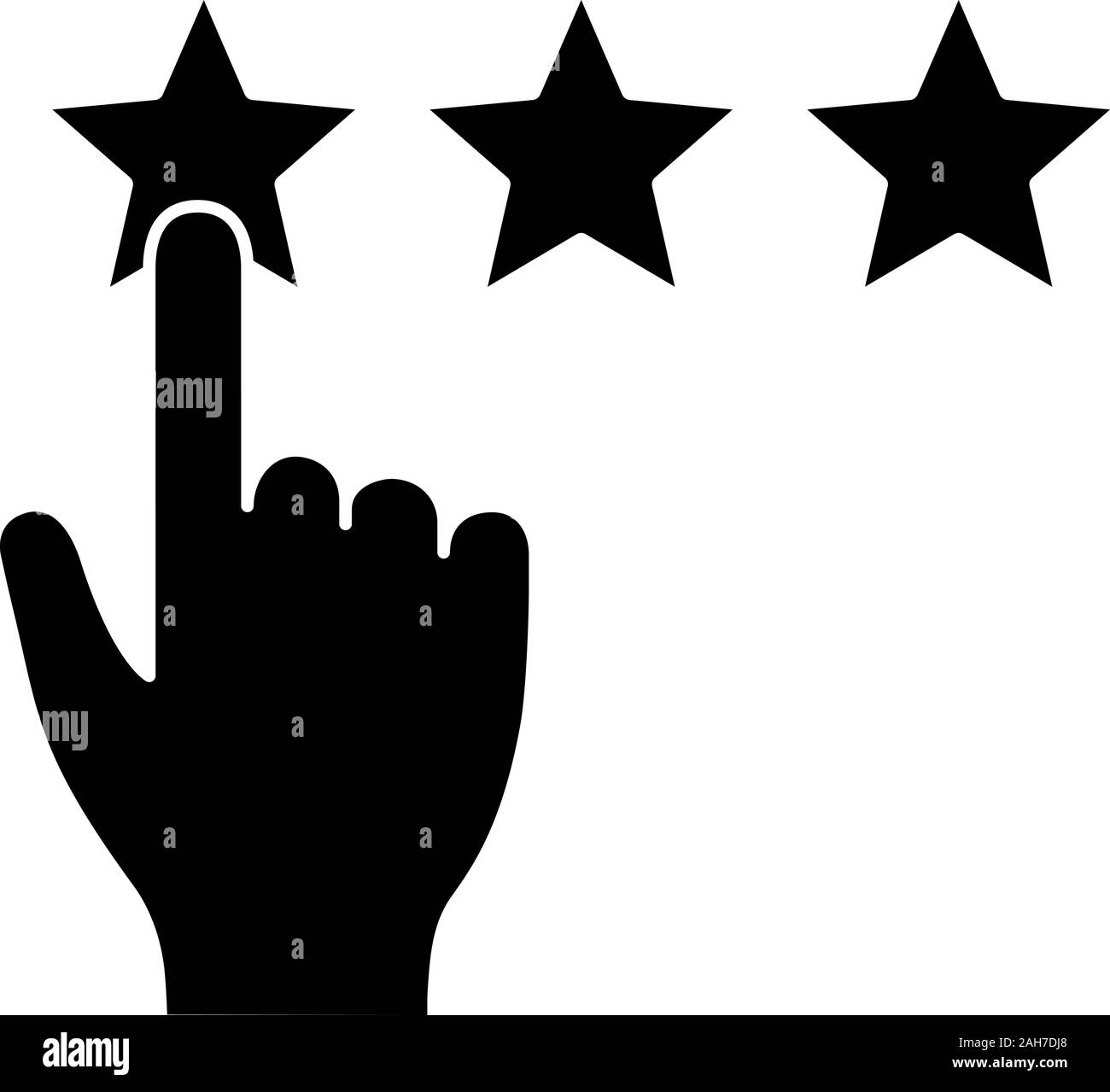 Low rating glyph icon. Negative feedback. Client review. Rating scale ...