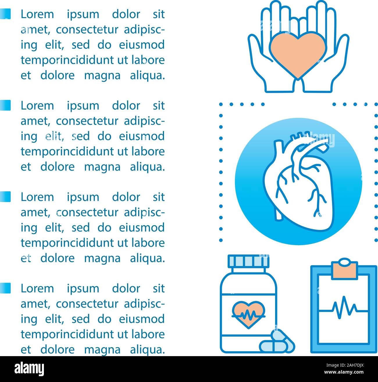 Cardiology article page vector template. Medicine and healthcare ...