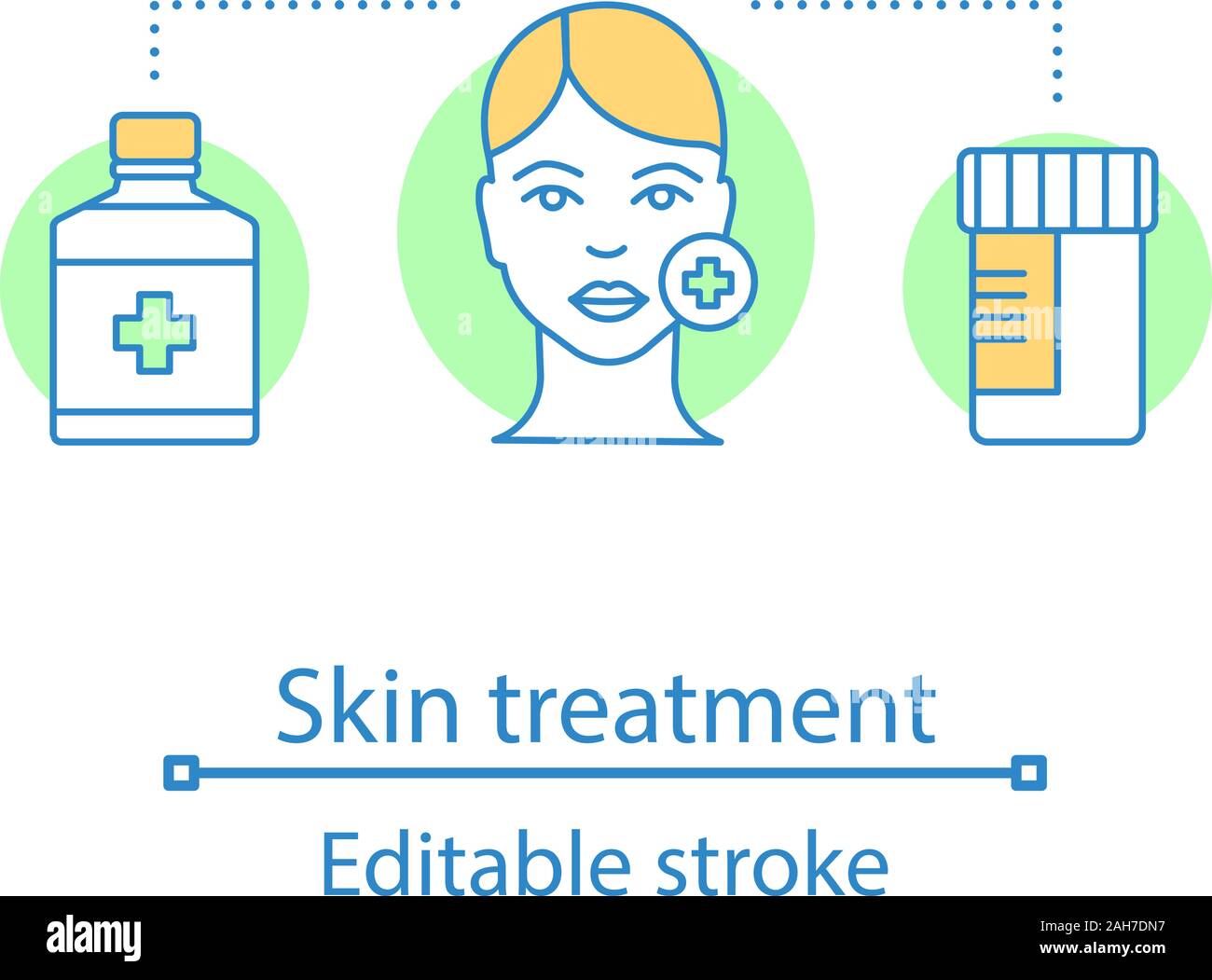 Skin treatment concept icon. Dermatology idea thin line illustration ...