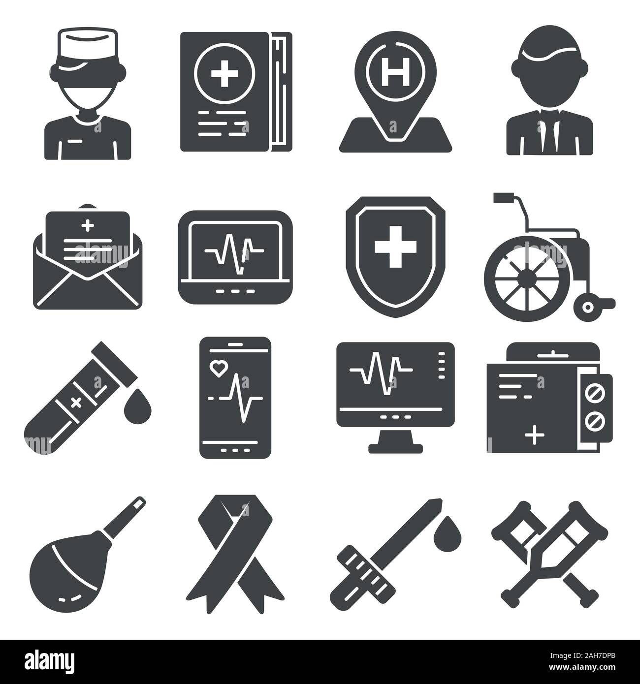 Medical flat icons set on white background Stock Vector Image & Art - Alamy