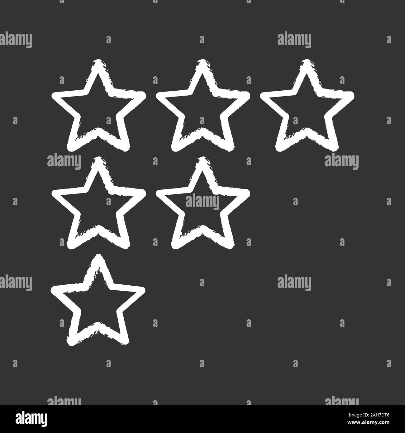 Stars rating chalk icon. Customer feedback and review. Low, high ...