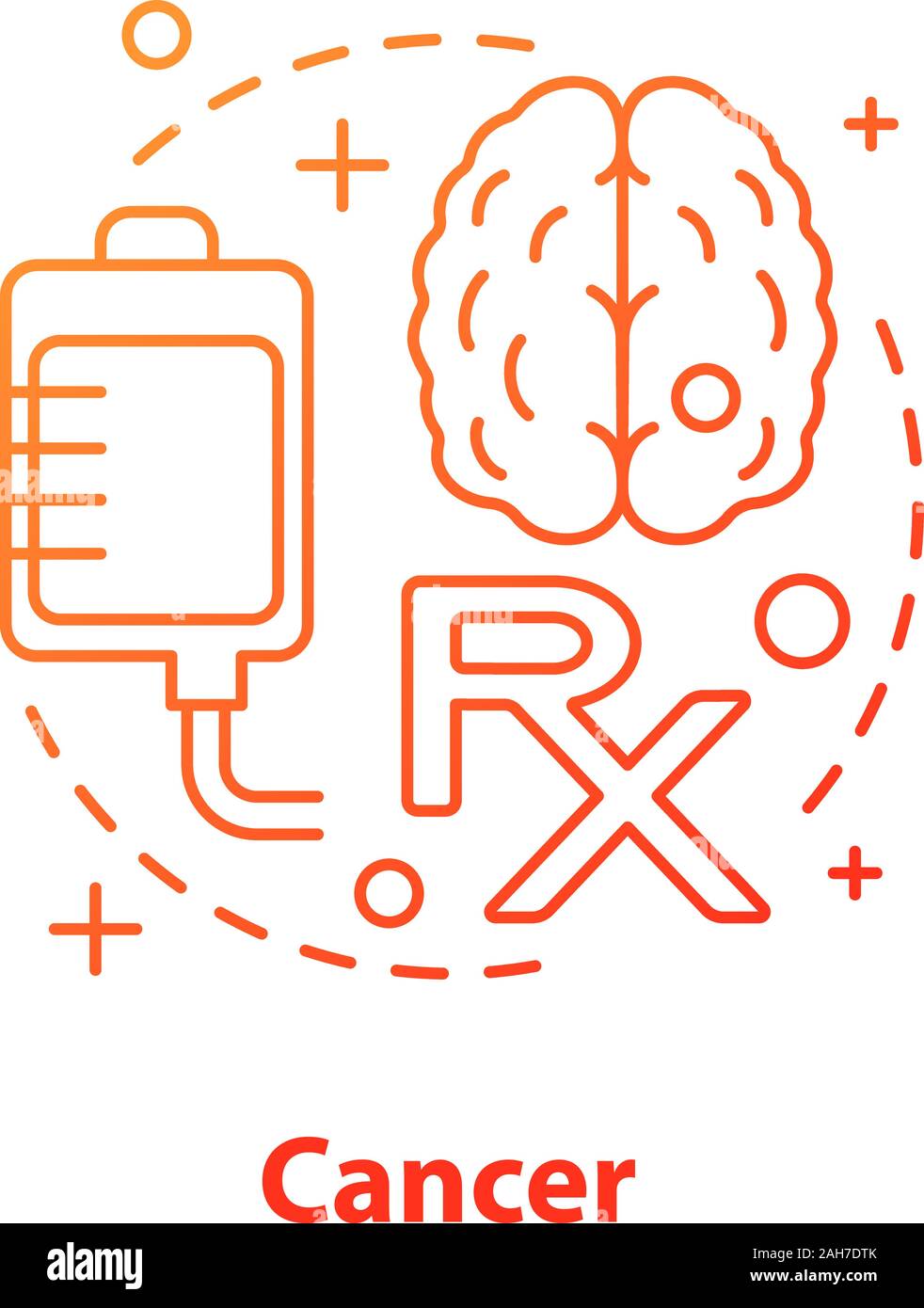 Cancer concept icon. Medical prescription idea thin line illustration ...