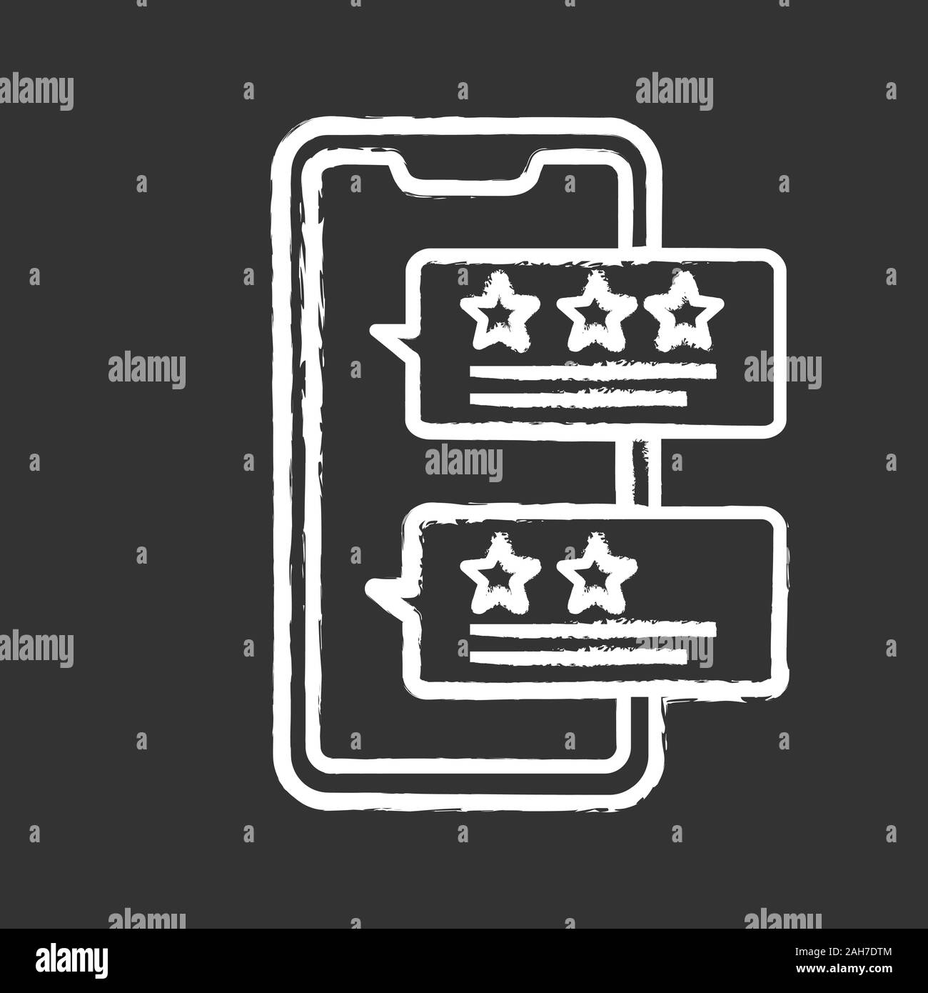 Review rating chalk icon. Customer feedback messages. Service ...