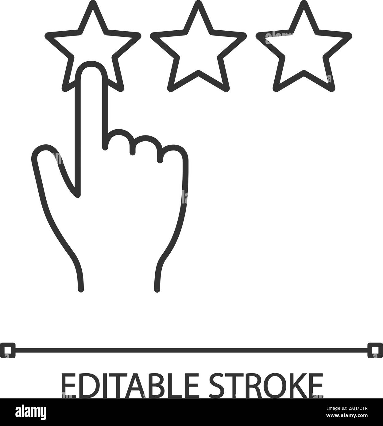 Low rating linear icon. Negative feedback. Thin line illustration ...