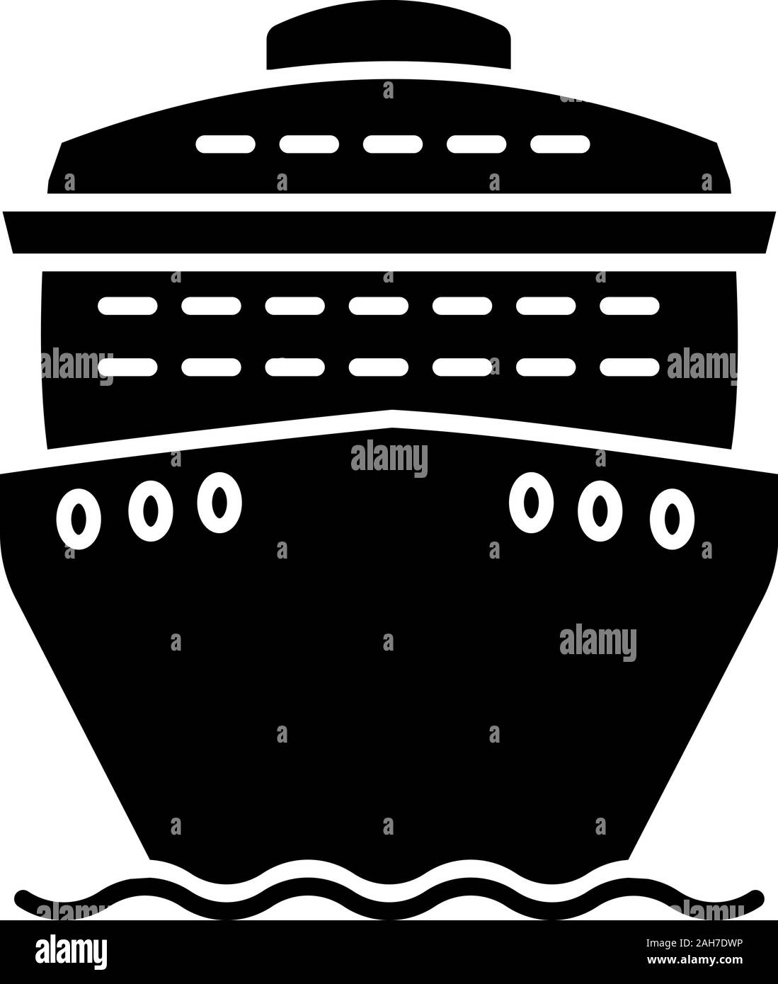 Ship Front Silhouette Vector