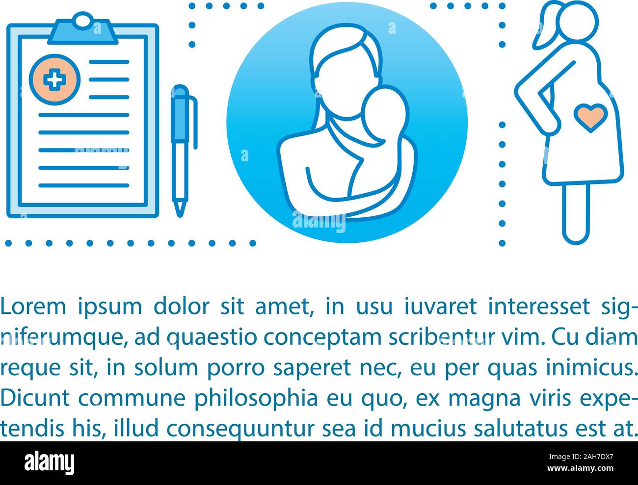 Pregnancy concept linear illustration. Pregnant woman. Maternity ...