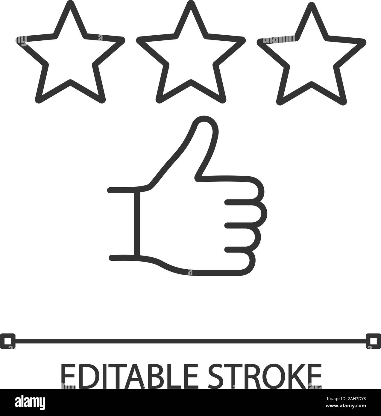 Rating linear icon. Customer excellent review. Thin line illustration ...