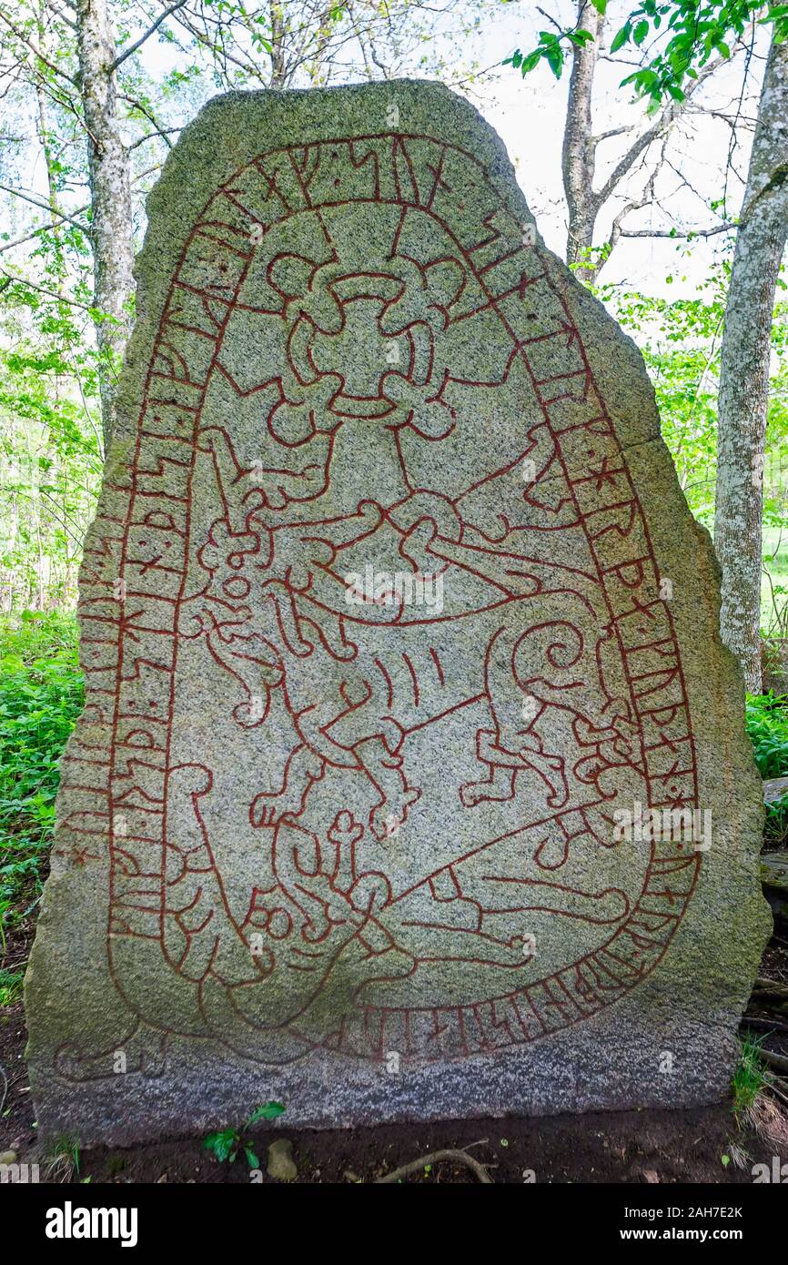 Old runestone from the Viking Age Stock Photo - Alamy