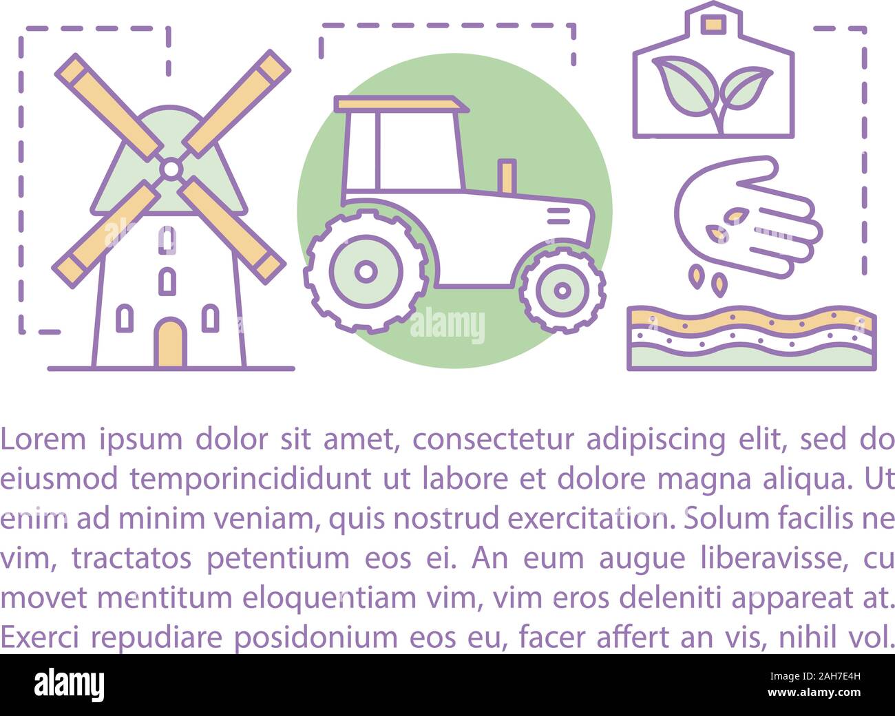 Organic farming concept linear illustration. Agriculture. Article ...