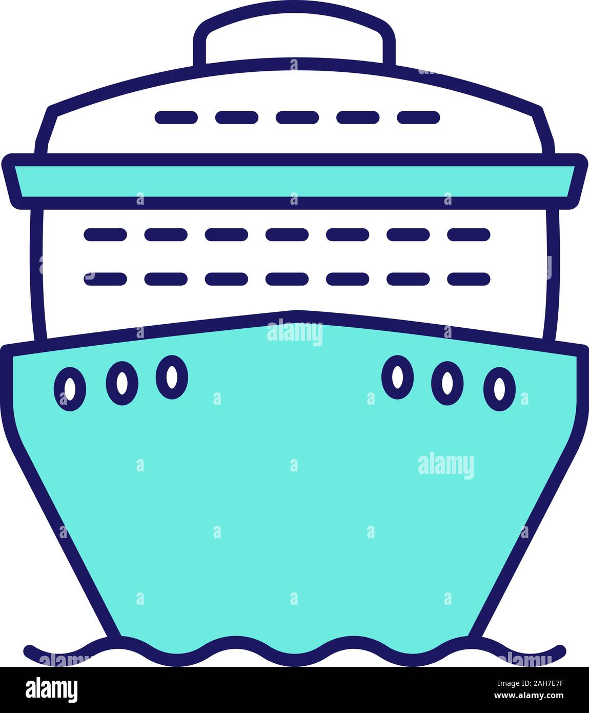 Cartoon Cruise Ship Front