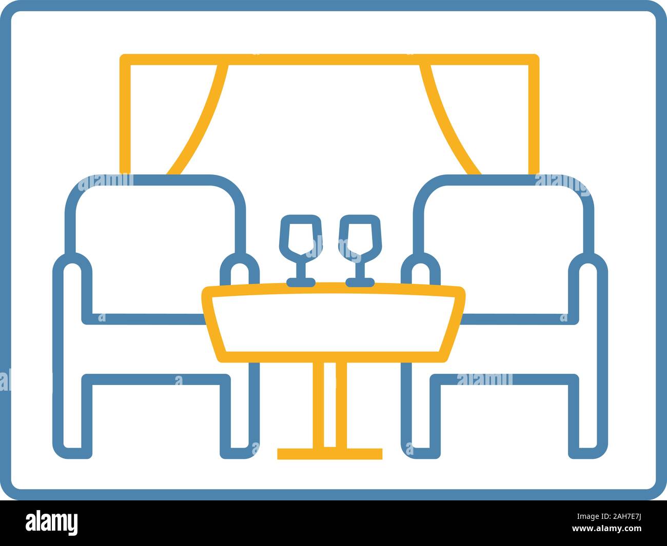 Restaurant color icon. Cafe. Dining room, canteen. Catering service ...