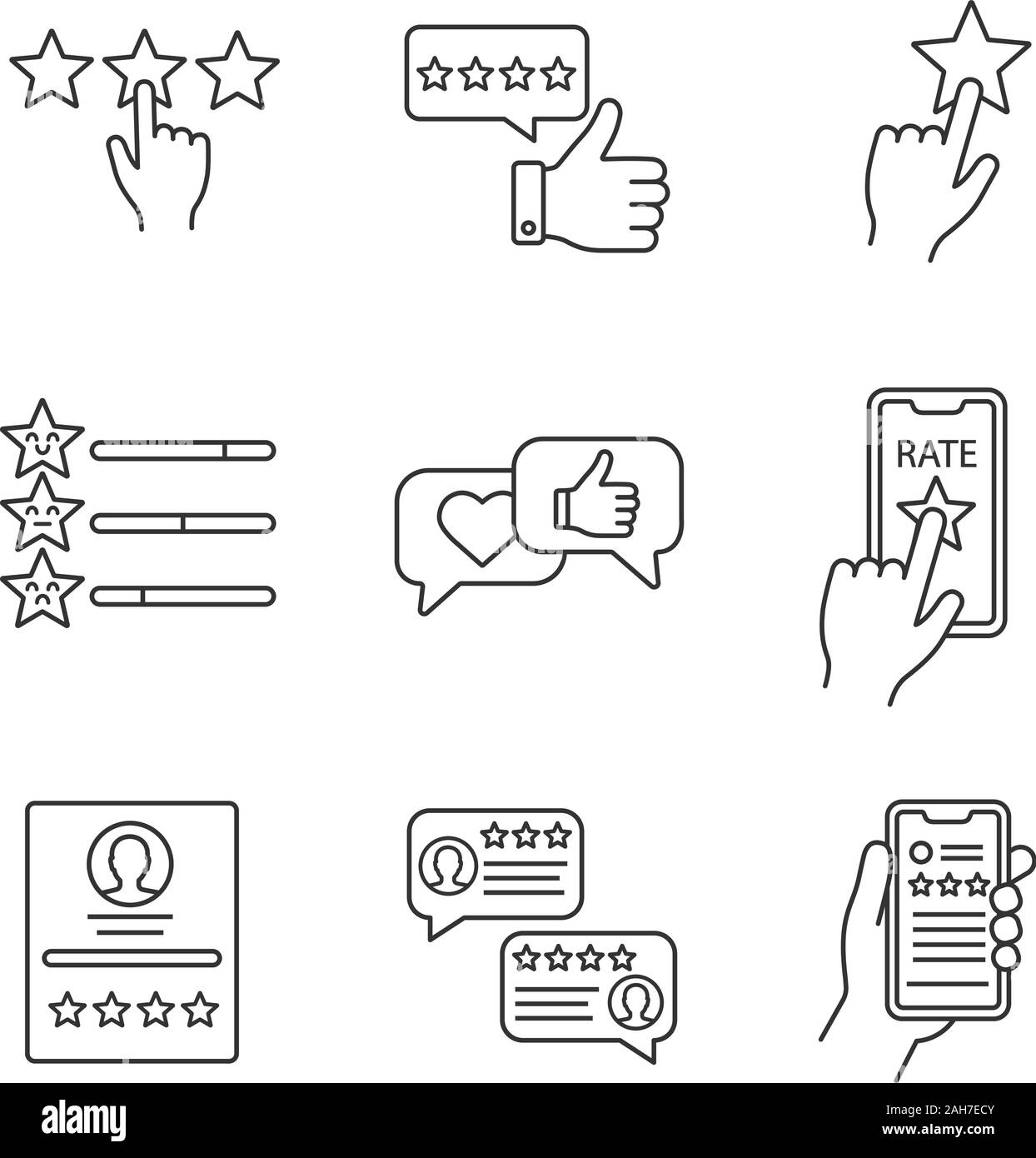 Star rating symbols star quality Black and White Stock Photos & Images ...