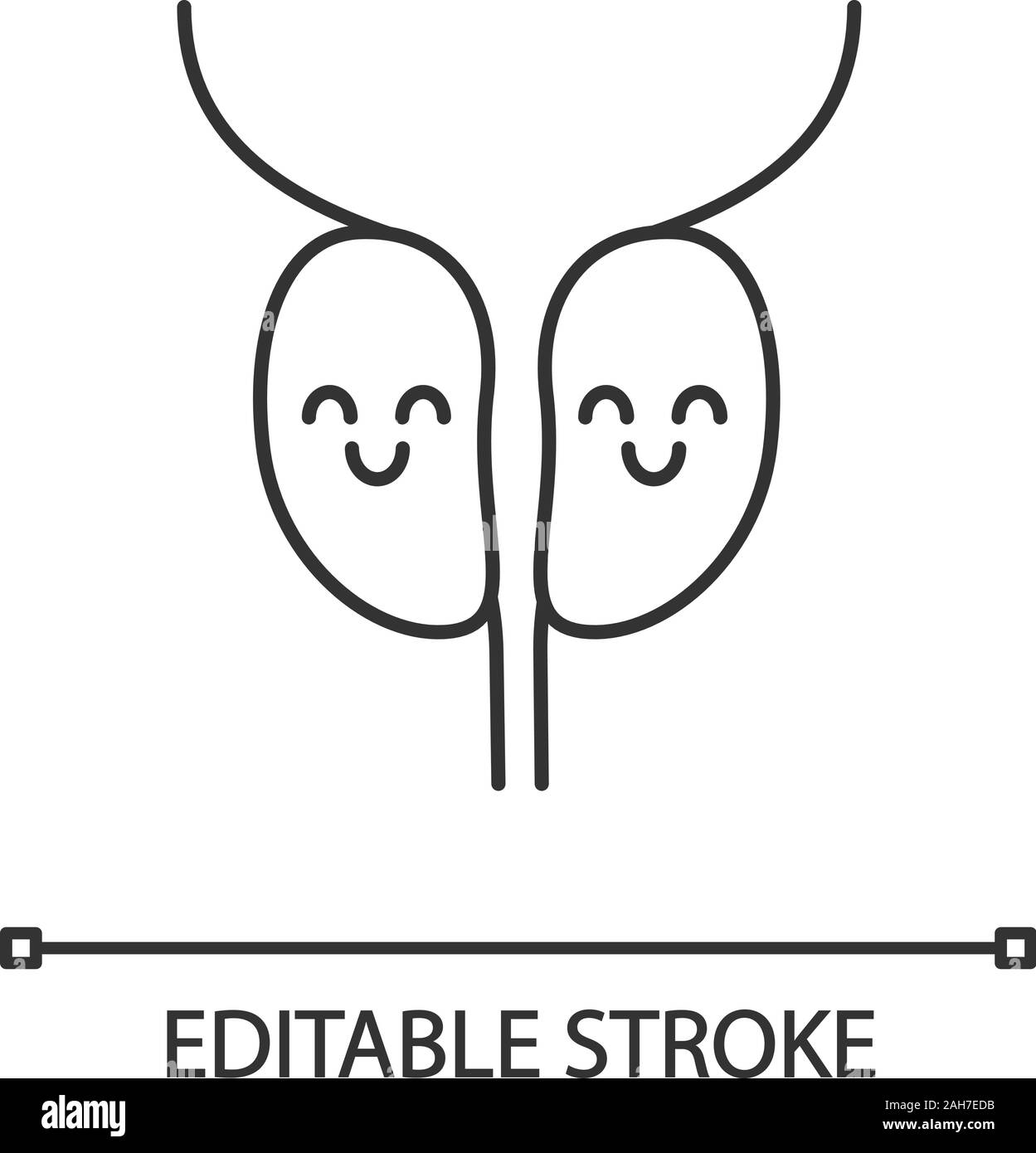Smiling prostate gland linear icon. Men's health. Thin line ...