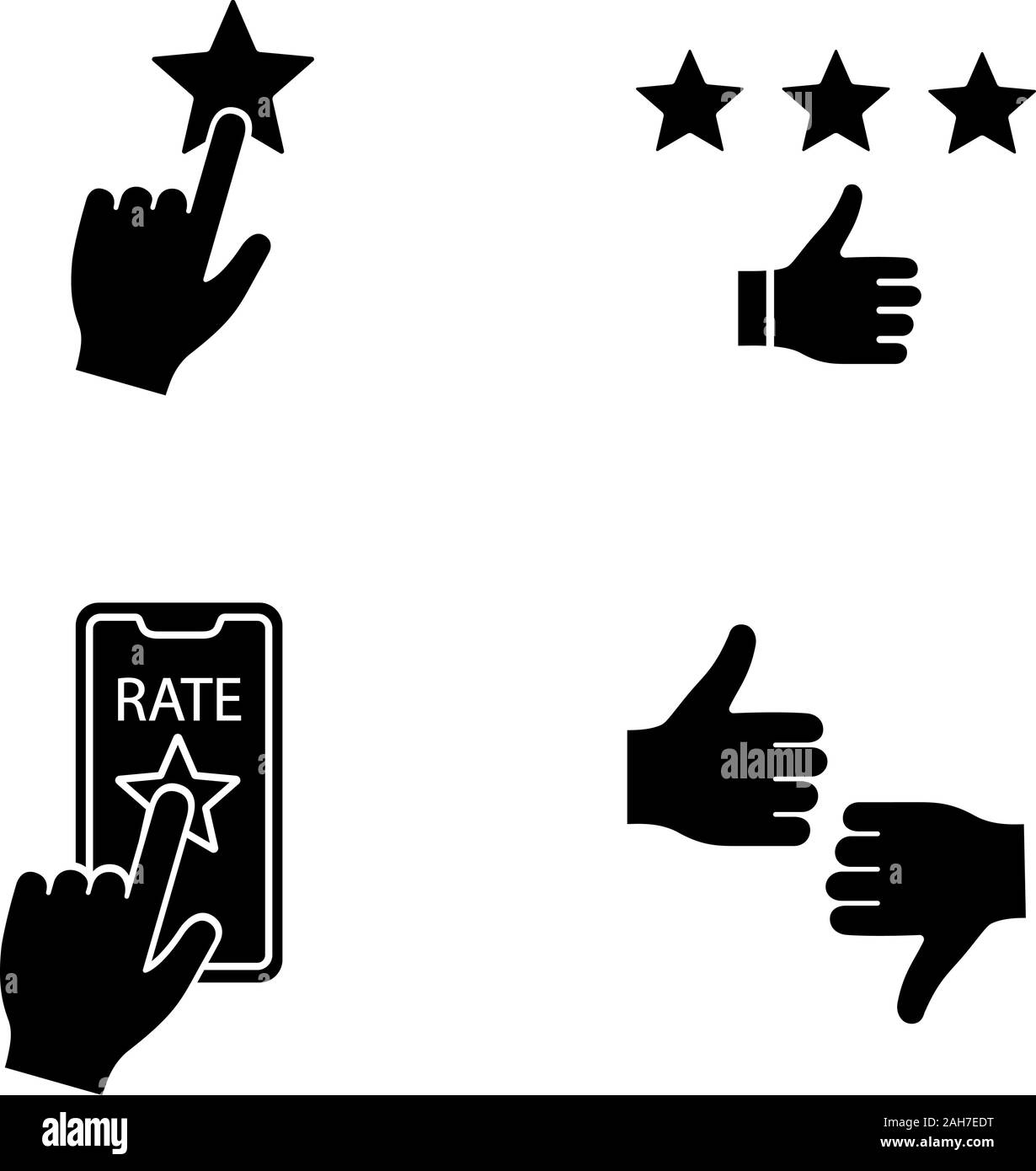 Star rating symbols star quality Black and White Stock Photos & Images ...