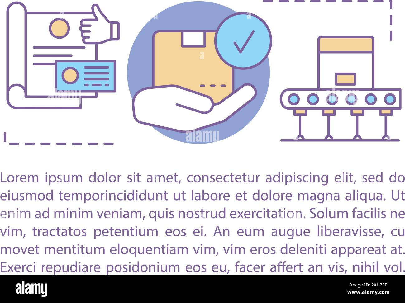 Production process concept linear illustration. Manufacturing. Article ...