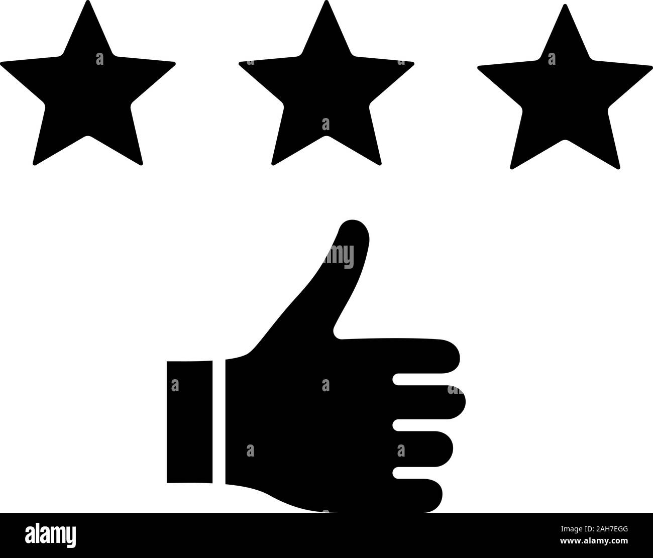 Rating glyph icon. Customer excellent review. Positive feedback ...